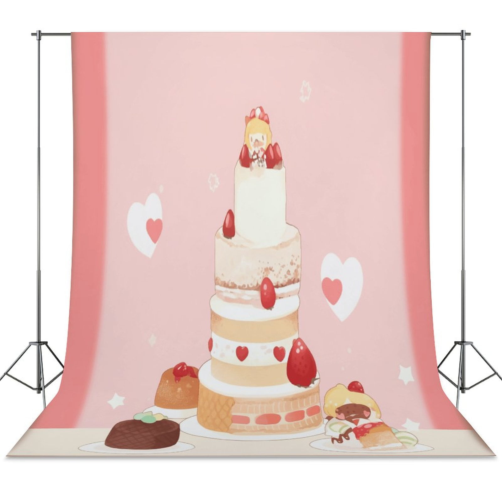 Cartoon Cake Spring Wall Backdrop Background Floral Backdrops 5x7FT ...