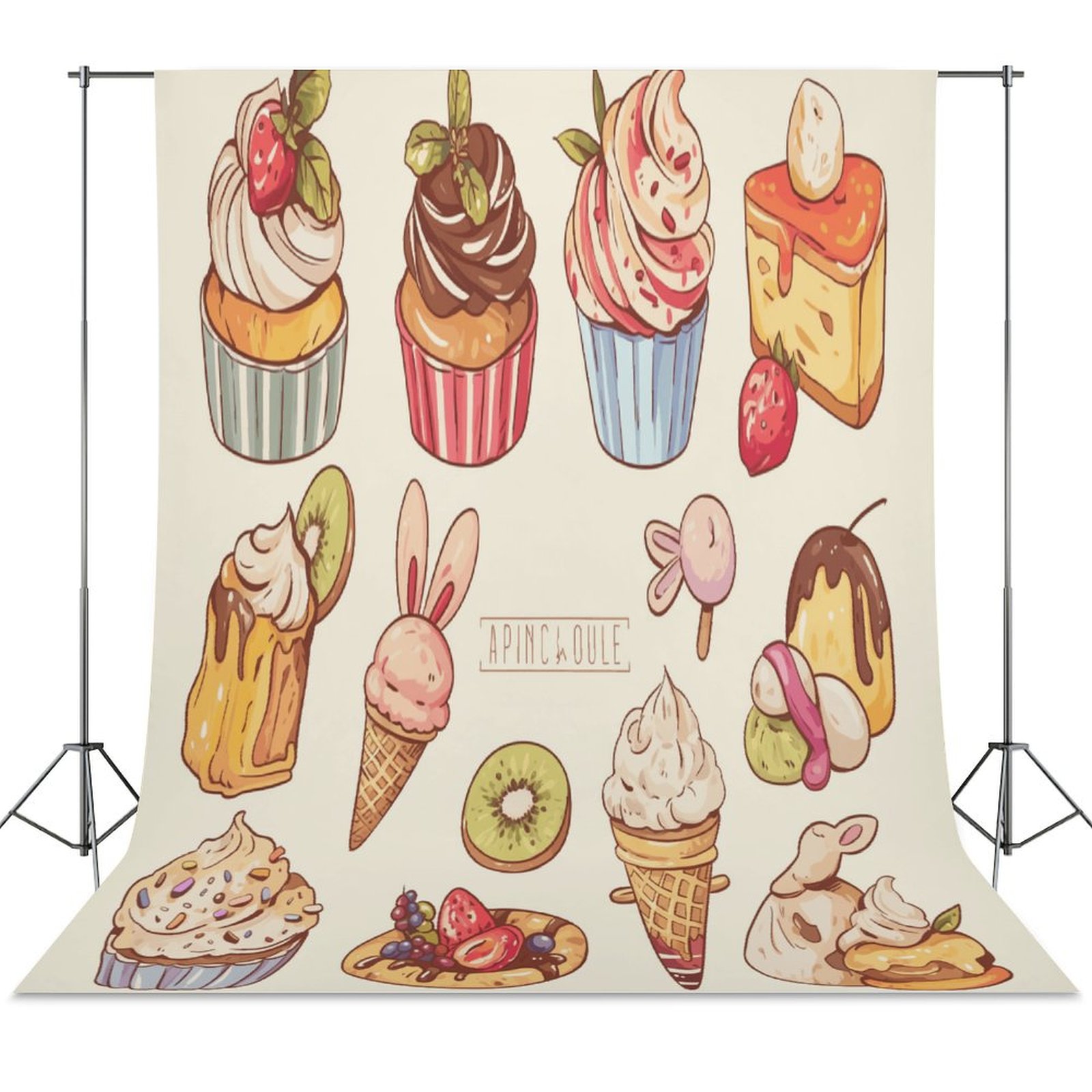 Cartoon Cake Spring Wall Backdrop Background Floral Backdrops 5x7FT ...