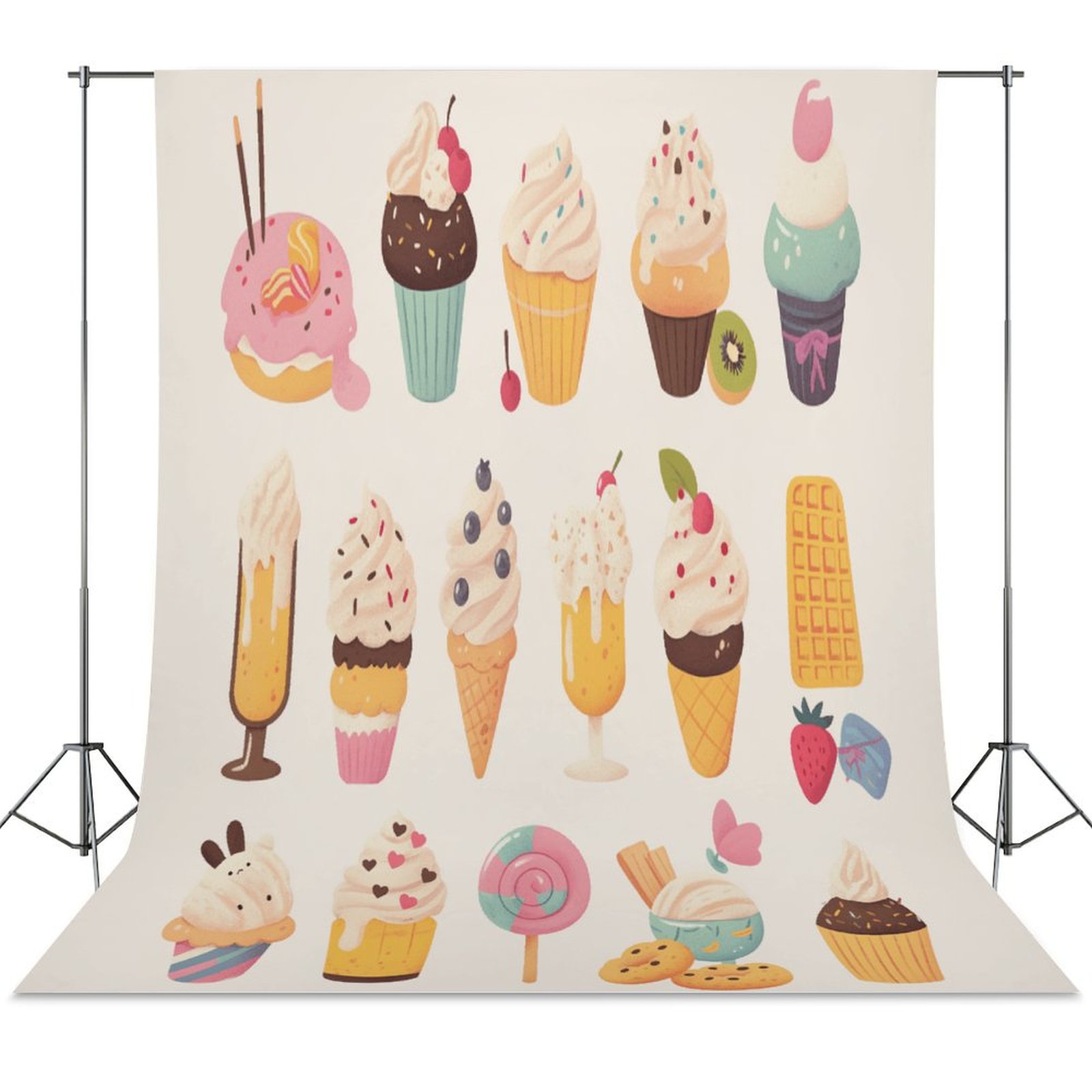 Cartoon Cake Spring Wall Backdrop Background Floral Backdrops 5x7FT ...