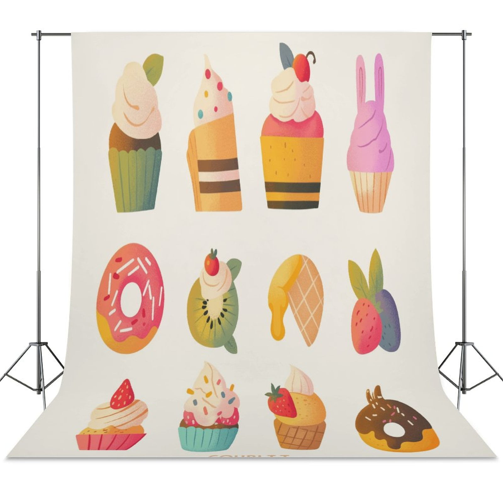 Cartoon Cake Spring Wall Backdrop Background Floral Backdrops 5x7FT ...