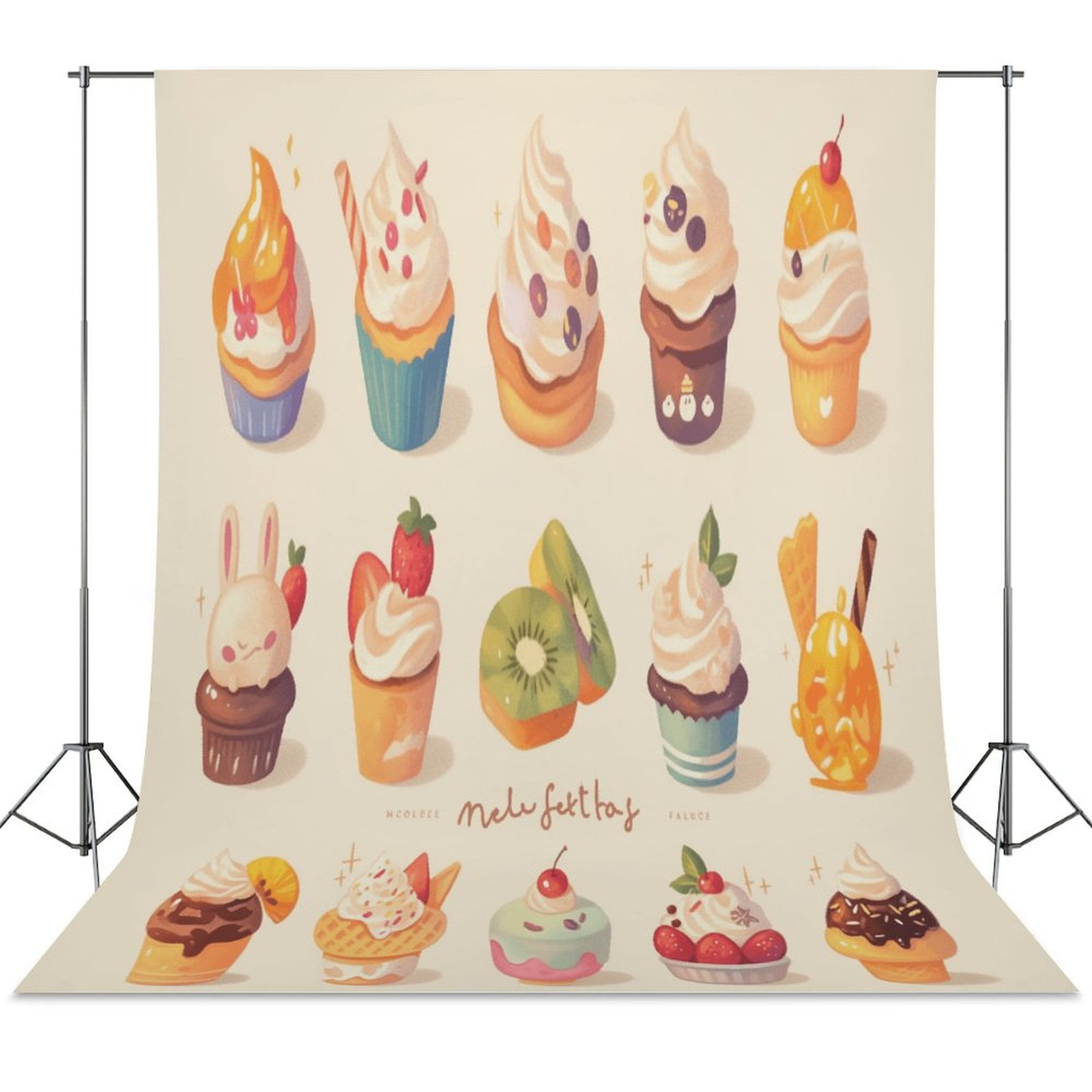 Cartoon Cake Spring Wall Backdrop Background Floral Backdrops 5x7FT ...