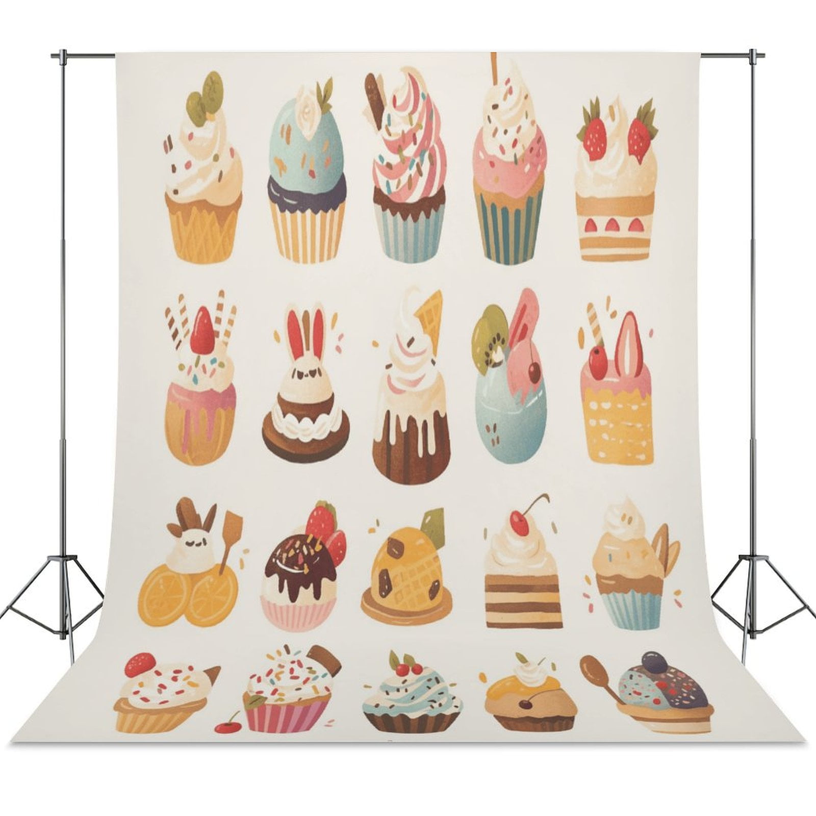Cartoon Cake Spring Wall Backdrop Background Floral Backdrops 5x7FT ...