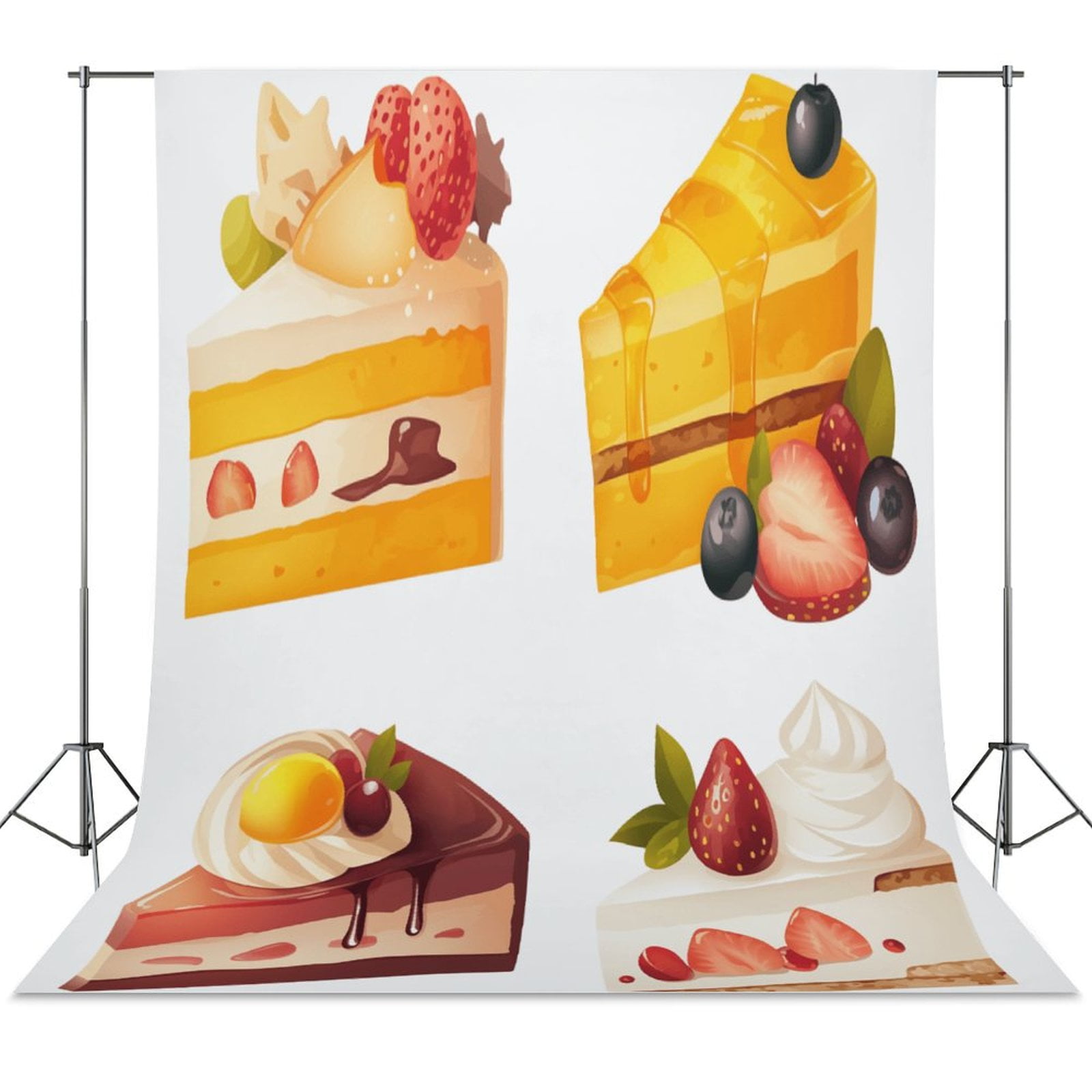 Cartoon Cake Spring Wall Backdrop Background Floral Backdrops 5x7FT ...