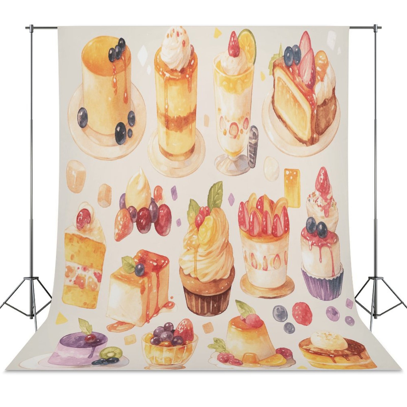 Cartoon Cake Spring Wall Backdrop Background Floral Backdrops 5x7FT ...