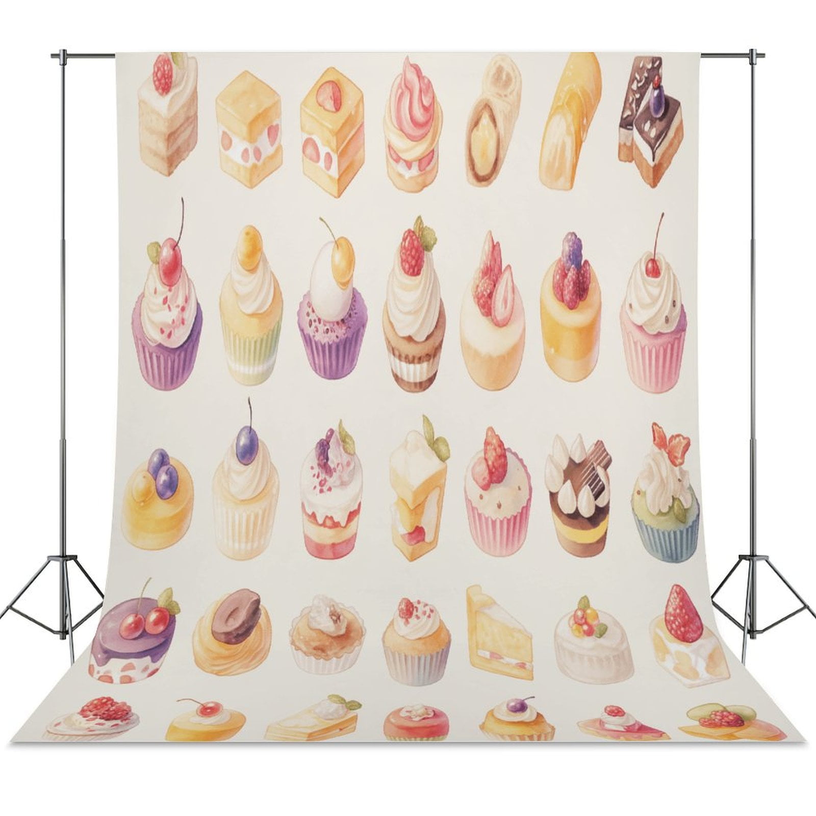 Cartoon Cake Spring Wall Backdrop Background Floral Backdrops 5x7FT ...