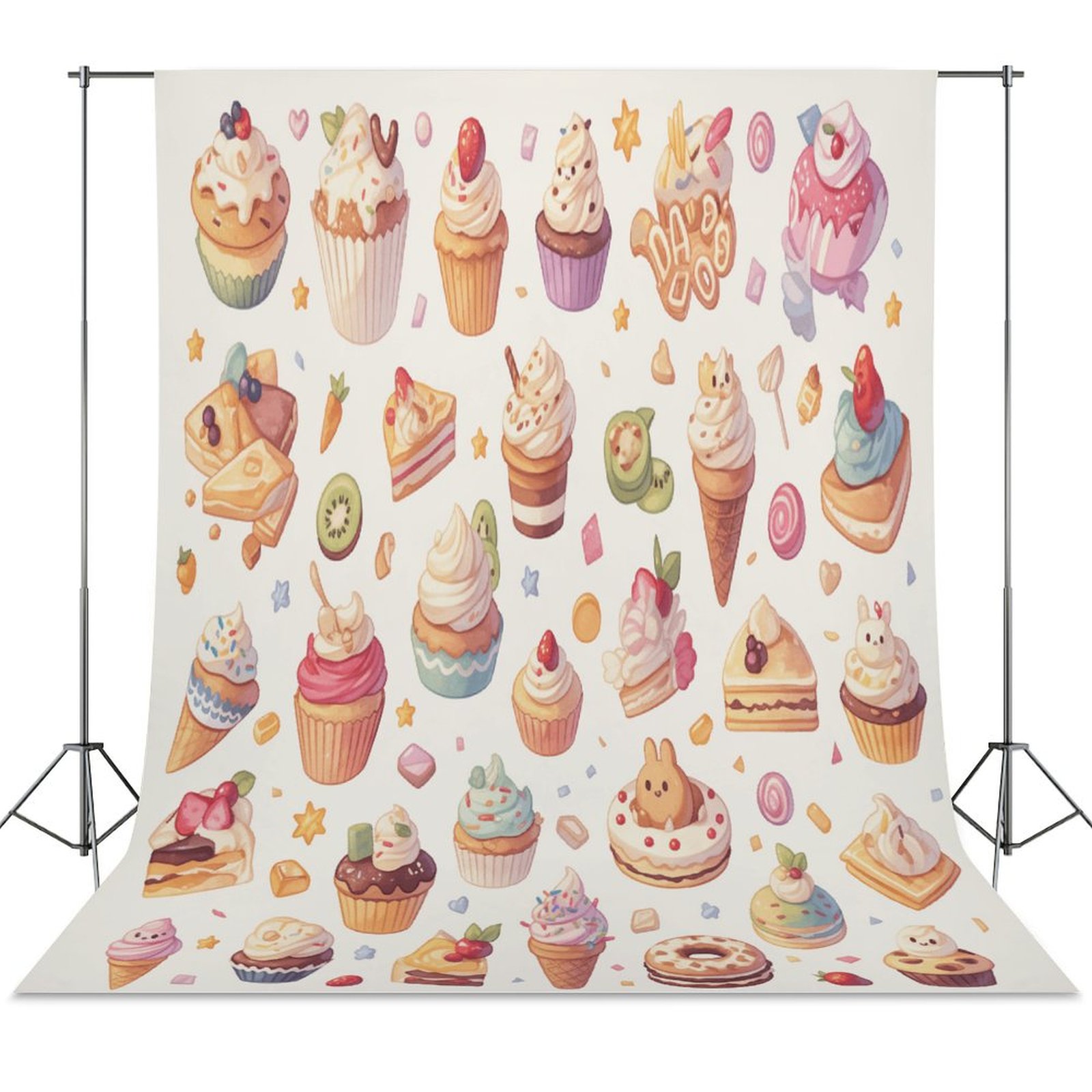 Cartoon Cake Spring Wall Backdrop Background Floral Backdrops 5x7FT ...