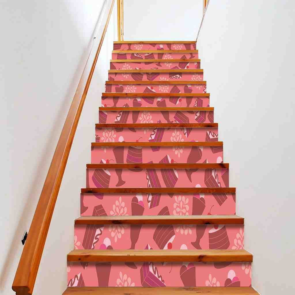 Cartoon Cake Stair Stickers Delicious Dessert Stairway Decals Removable ...