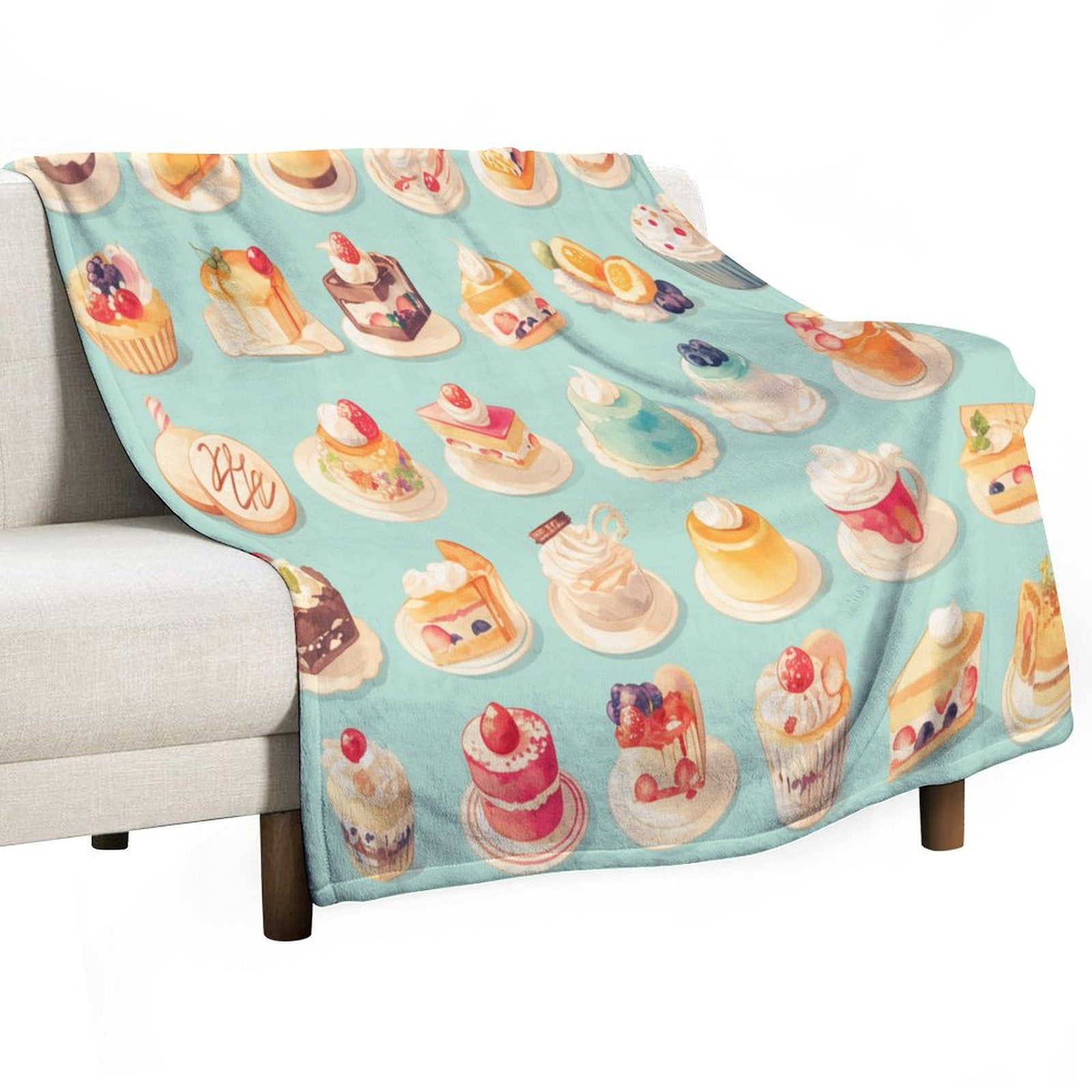 Cartoon Cake Throw Blanket for Women, Men & Kids - Super Soft Plush ...