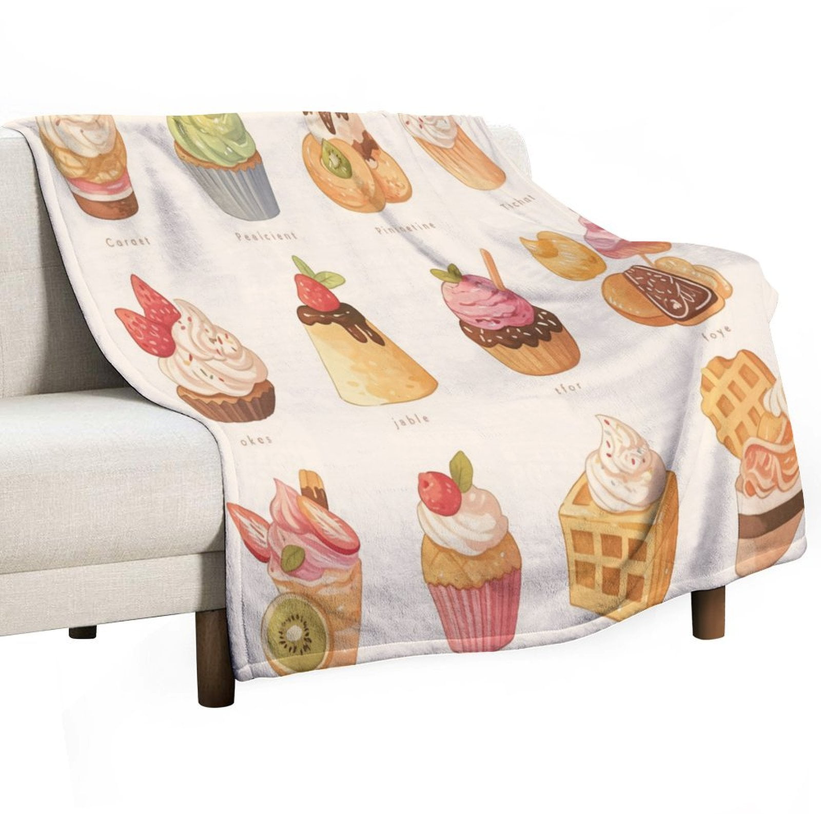 Cartoon Cake Throw Blanket for Women, Men & Kids - Super Soft Plush ...