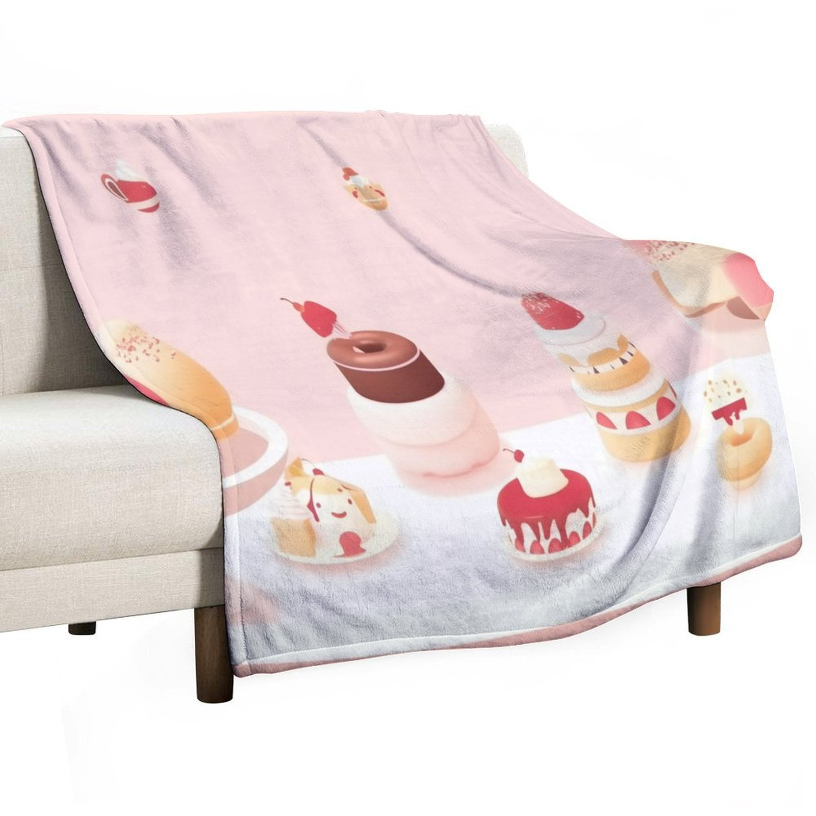 Cartoon Cake Throw Blanket for Women, Men & Kids - Super Soft Plush ...