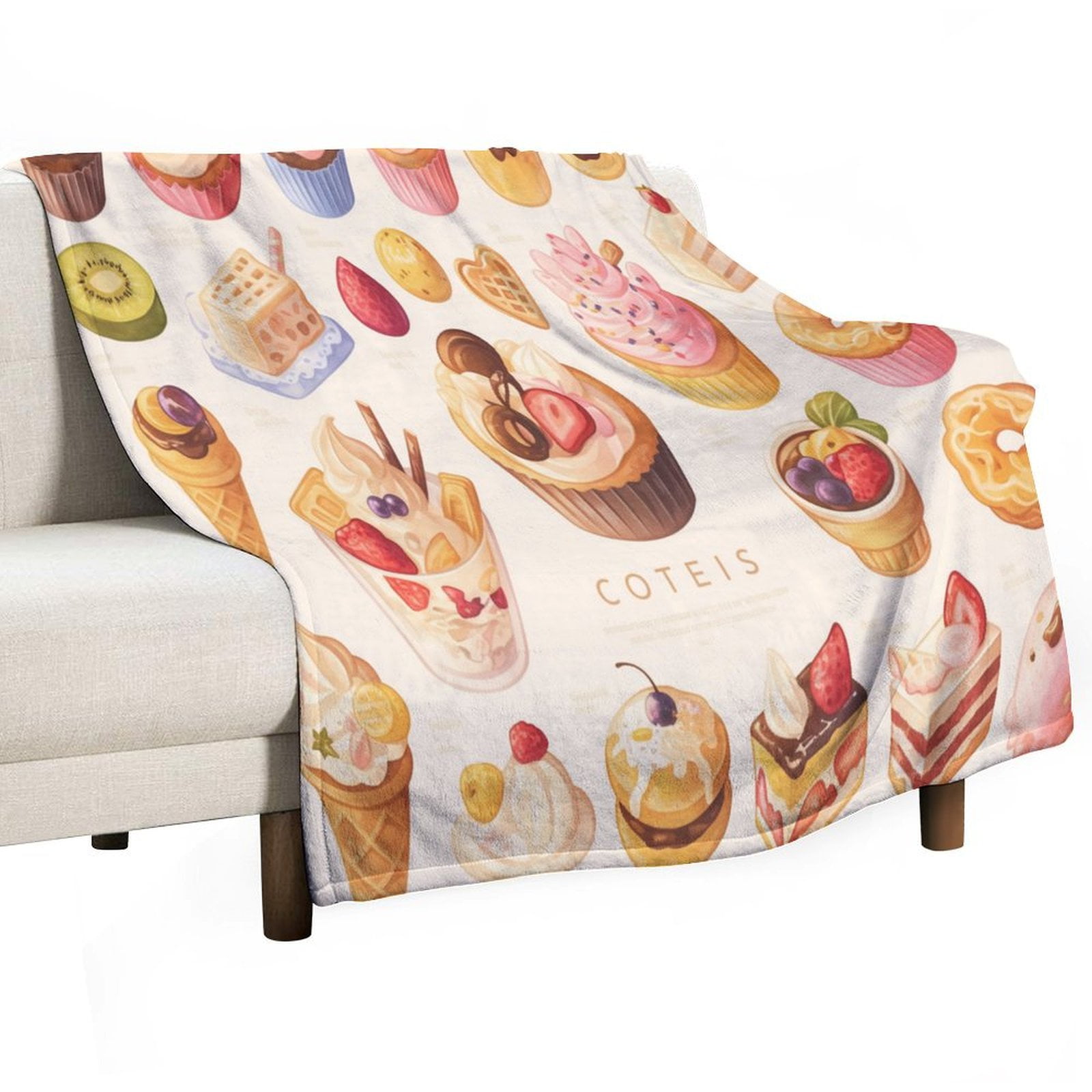 Cartoon Cake Throw Blanket for Women, Men & Kids - Super Soft Plush ...