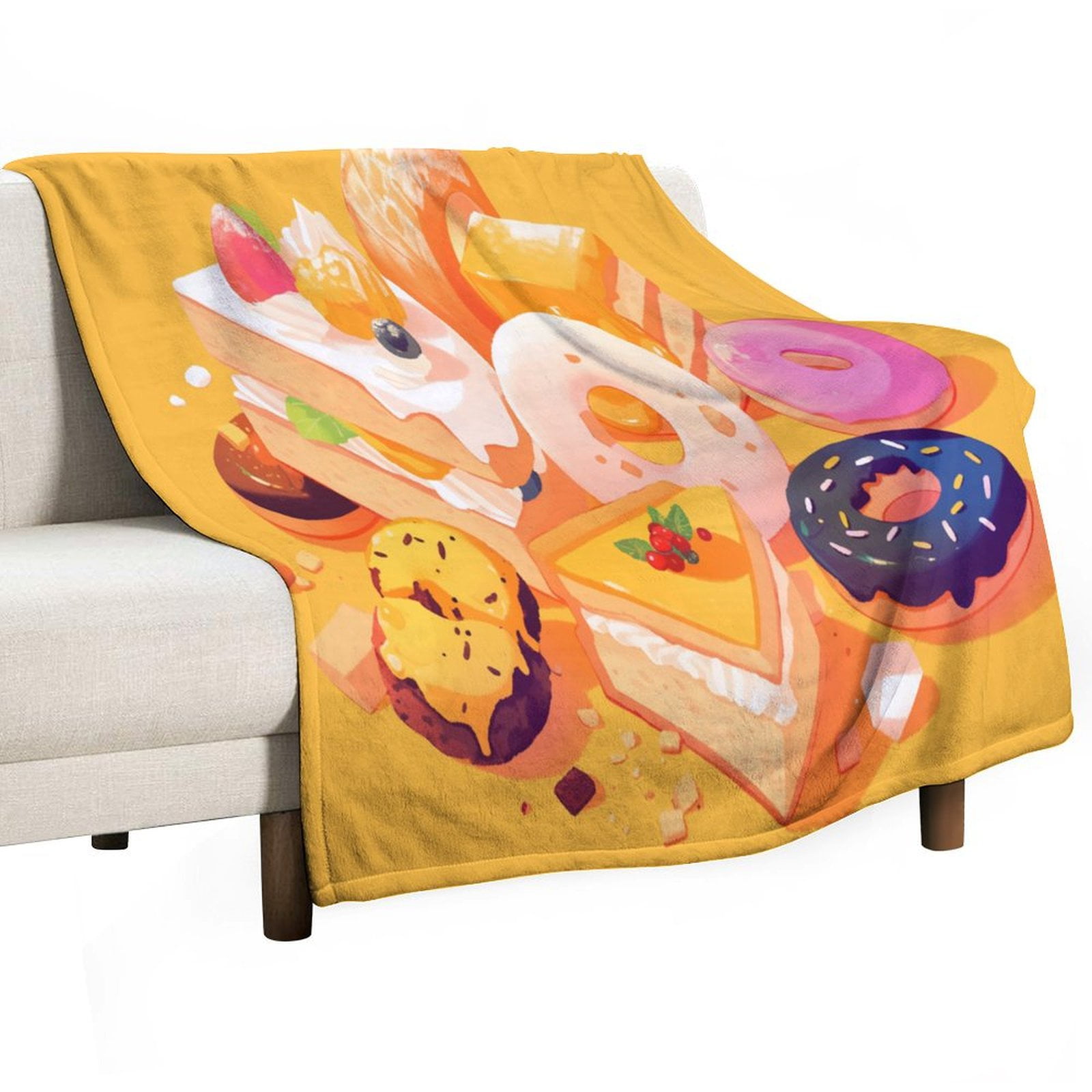 Cartoon Cake Throw Blanket for Women, Men - Super Soft Plush Blanket ...