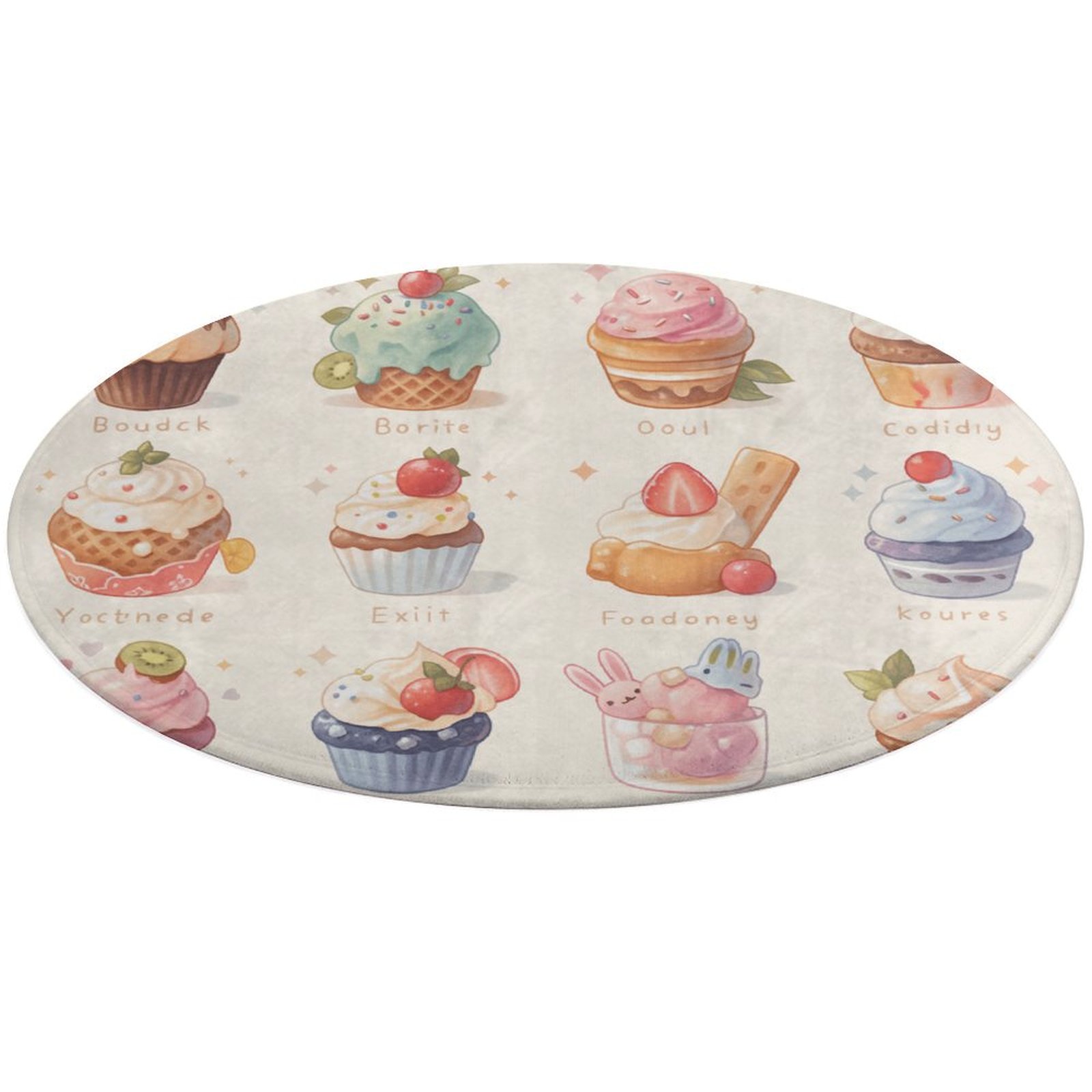 Cartoon Cake Washable Round Rug -Circle Area Rugs for Nursery Bedroom ...