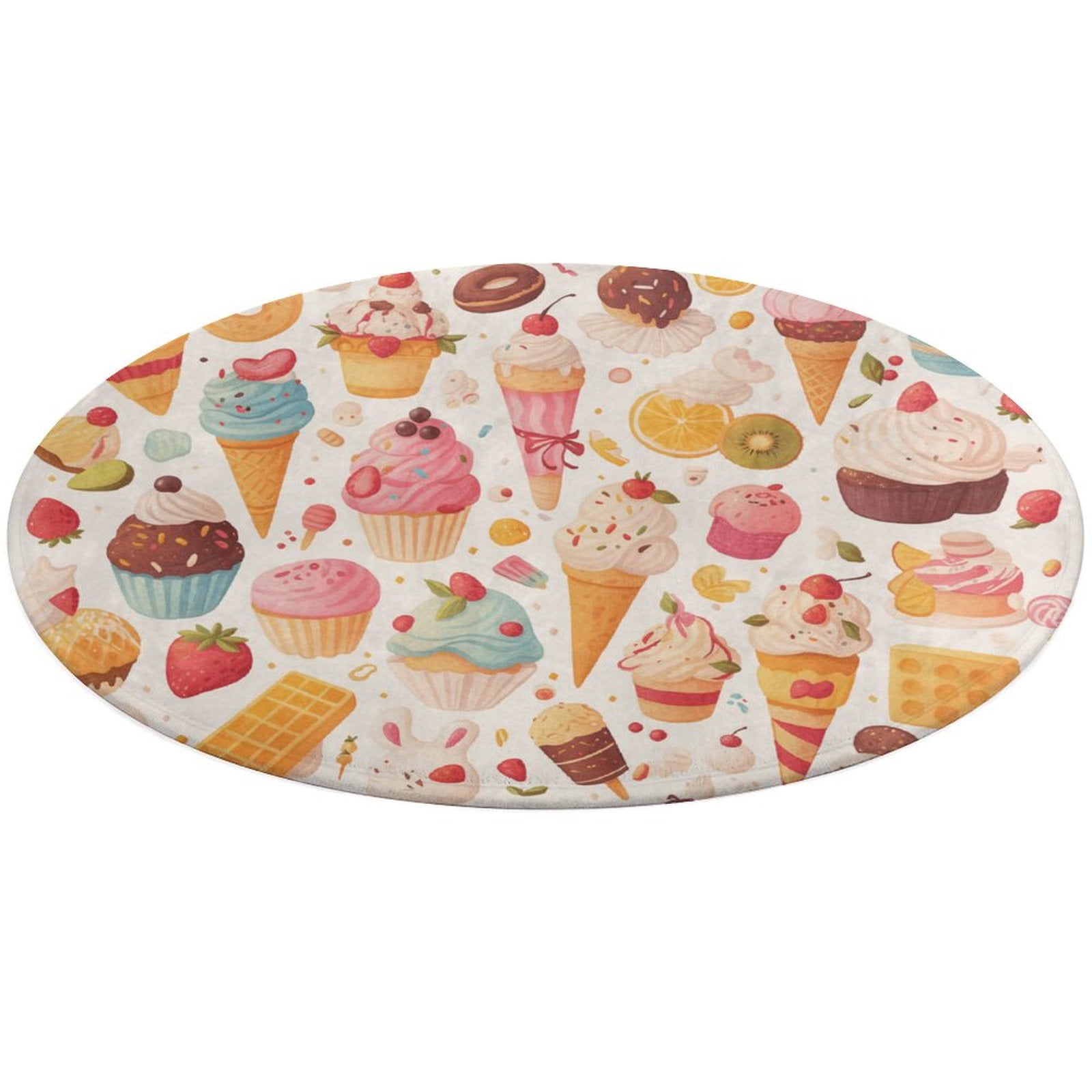 Cartoon Cake Washable Round Rug -Circle Area Rugs for Nursery Bedroom ...