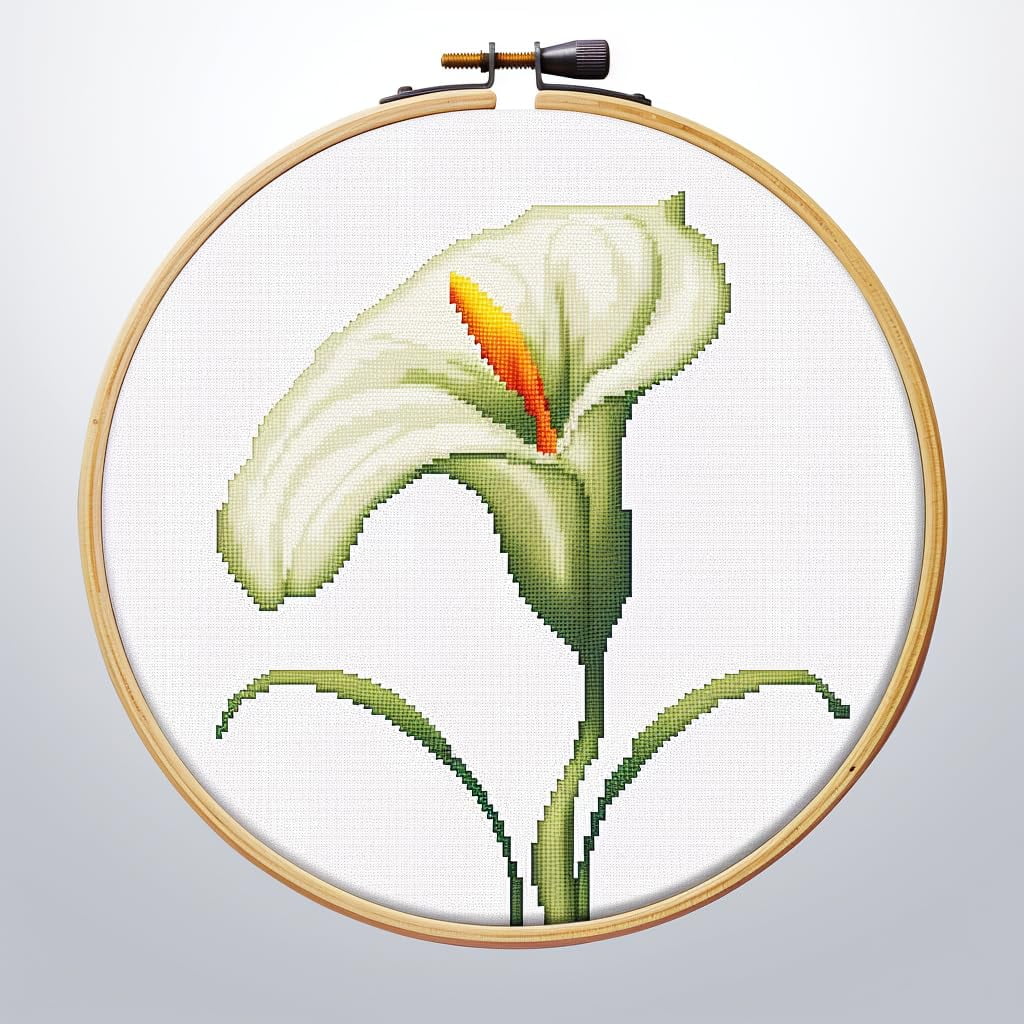 Cartoon Calla Lily Flower DIY 11CT Stamped Cross Stitch Kits Easy for ...