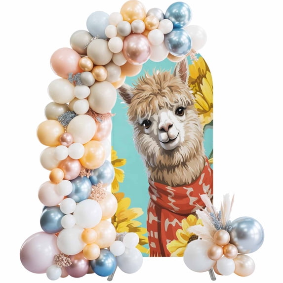 Cartoon Camels Arch Backdrop Cover 4 FT Vintage Yellow Dasiy Flowers ...