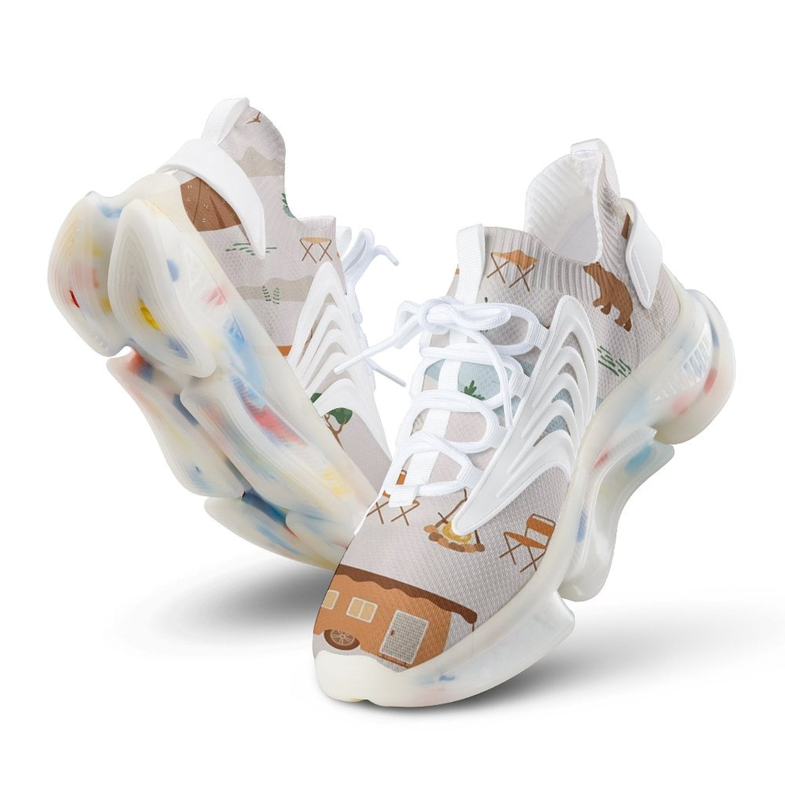 Cartoon Camper Walking Shoes for Men Woman Lightweight Tennis Fashion ...