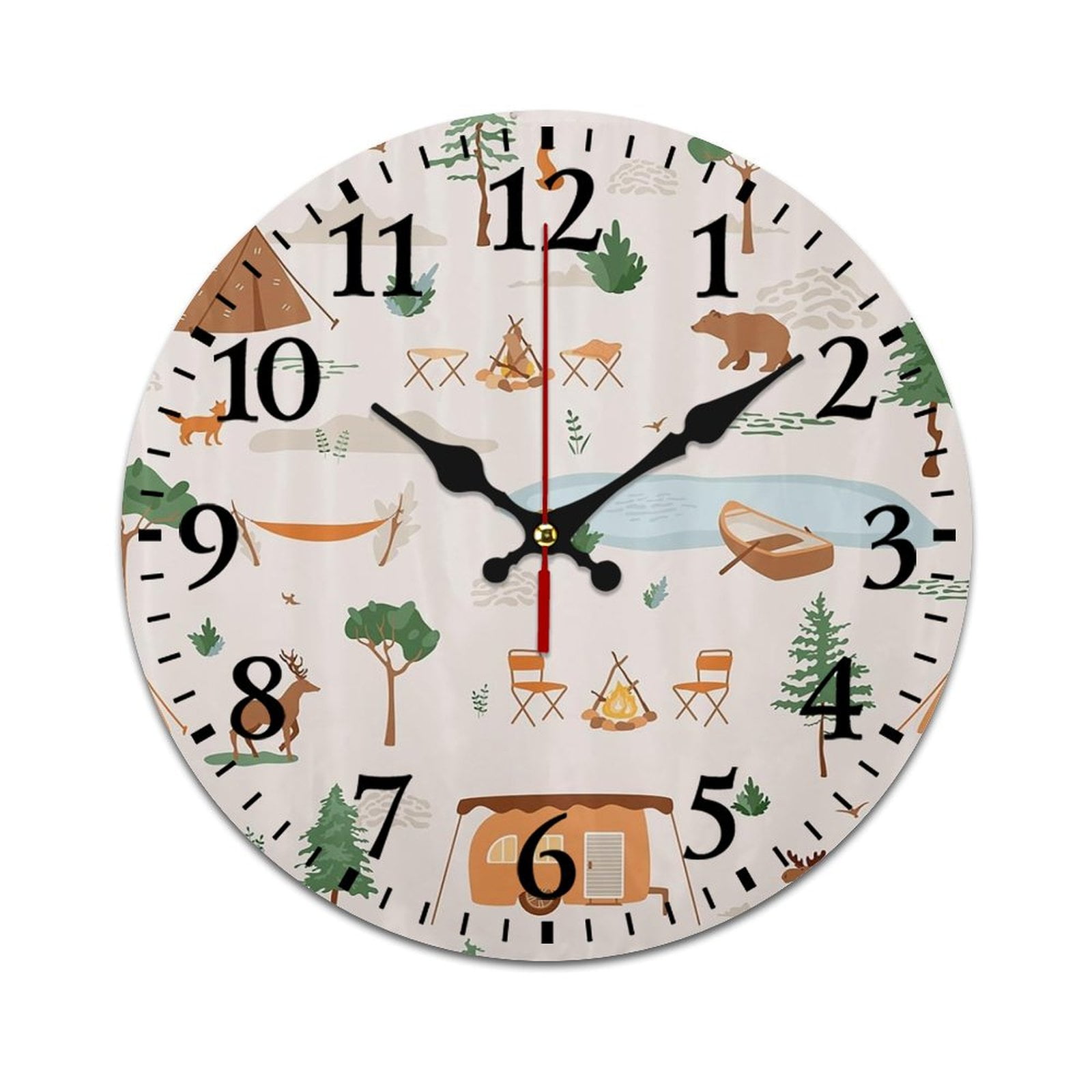 Cartoon Camper Wall Clock Modern Design Clocks Wall Hanging Home Office ...