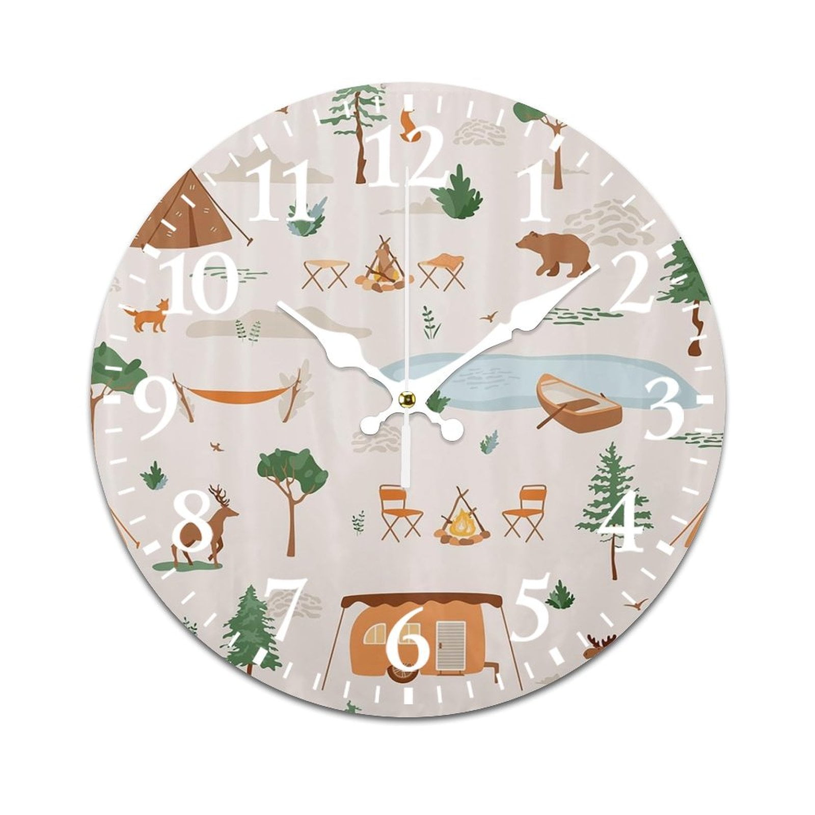 Cartoon Camper Wall Clock Modern Design Clocks Wall Hanging Home Office ...
