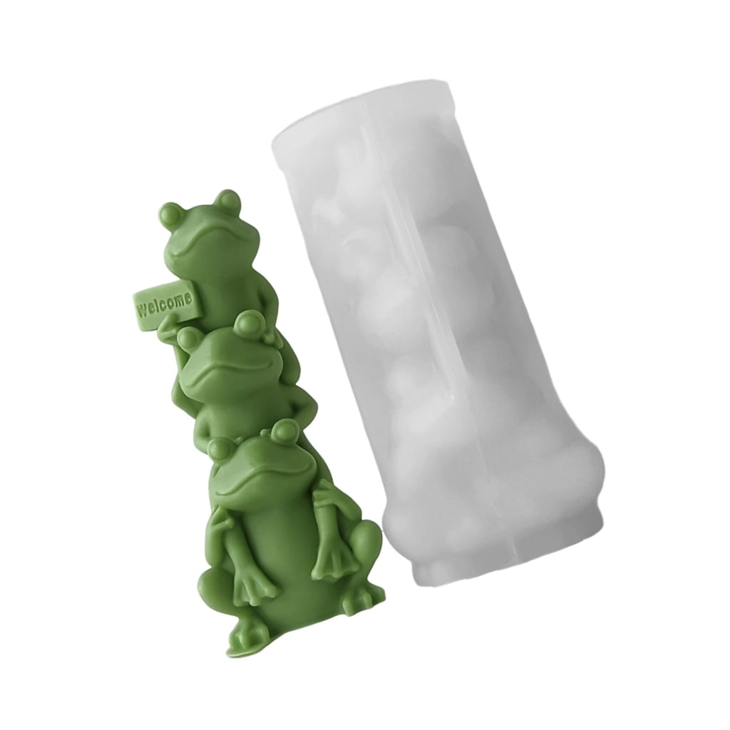 Cartoon Candle Mould Ornament 3D Frogs Silicone Molds Plasters Molds ...