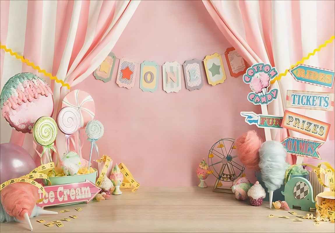 Cartoon Candyland Sweets Backdrop Photography Lollipop Sun Background ...