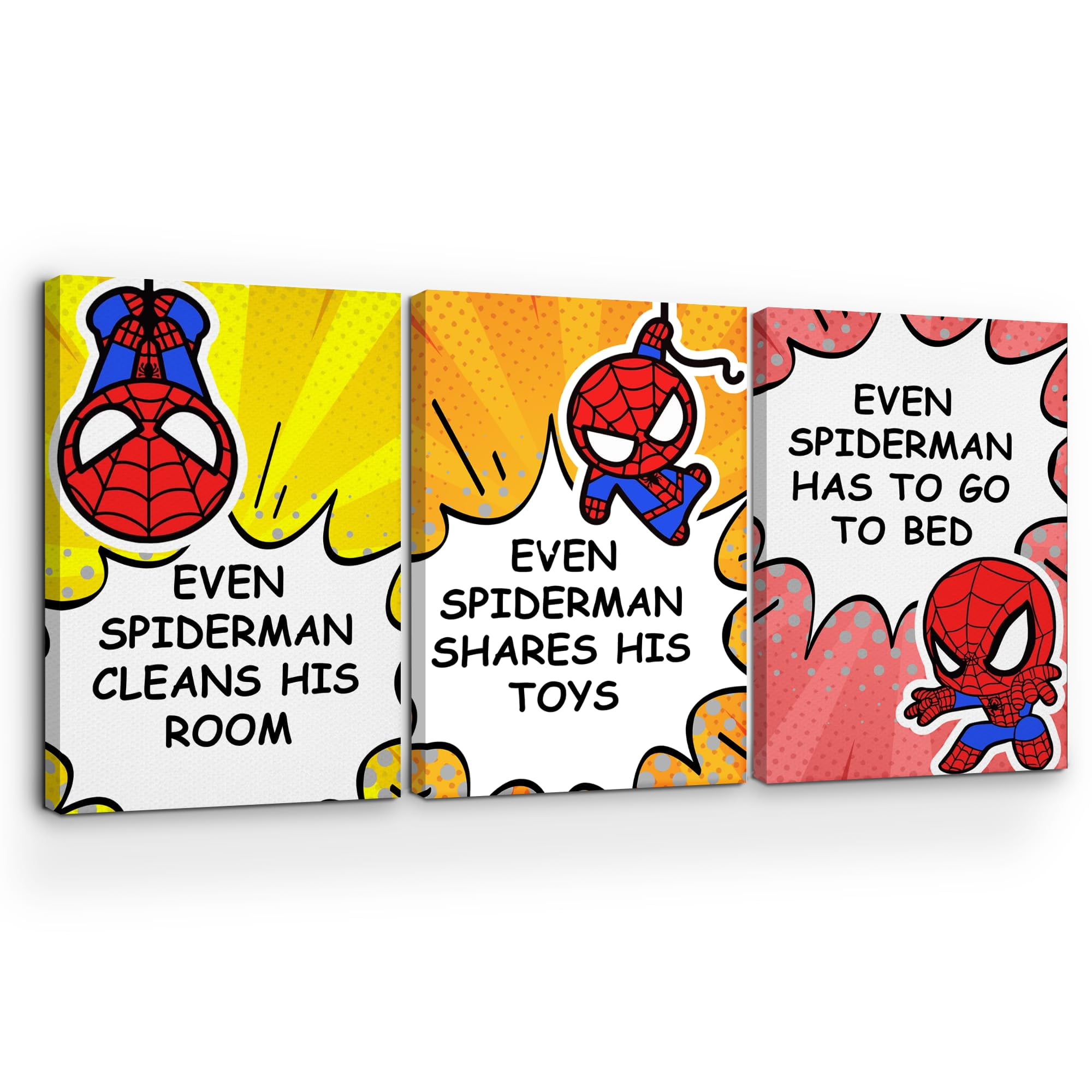 Cartoon Canvas Wall Art by DreamController Set of 3 - 16x24 inches Wall ...