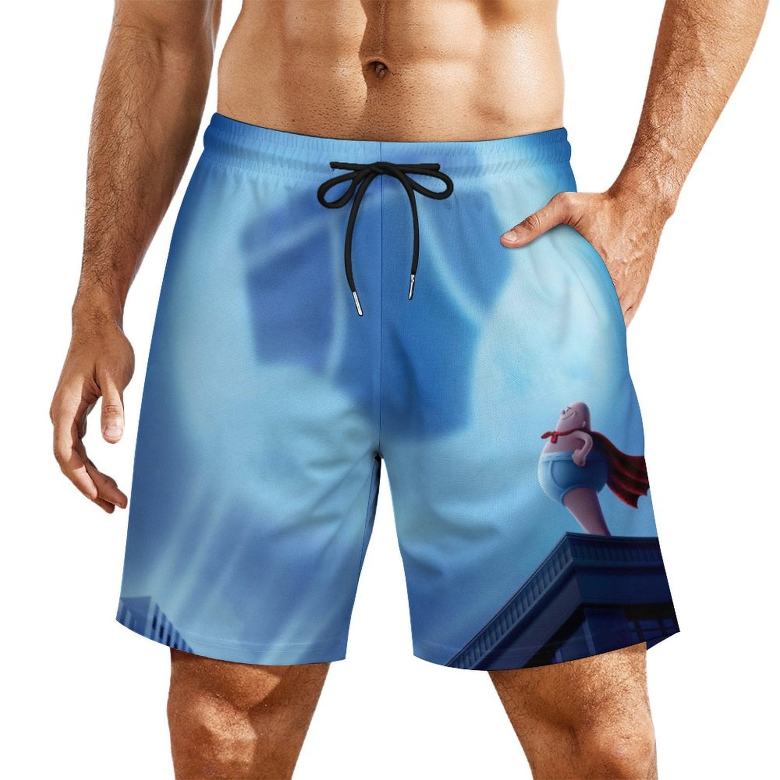 Cartoon Captain Underpants Men's Board Shorts Swim Trunks Quick Dry Beach Short Summer Swim ...