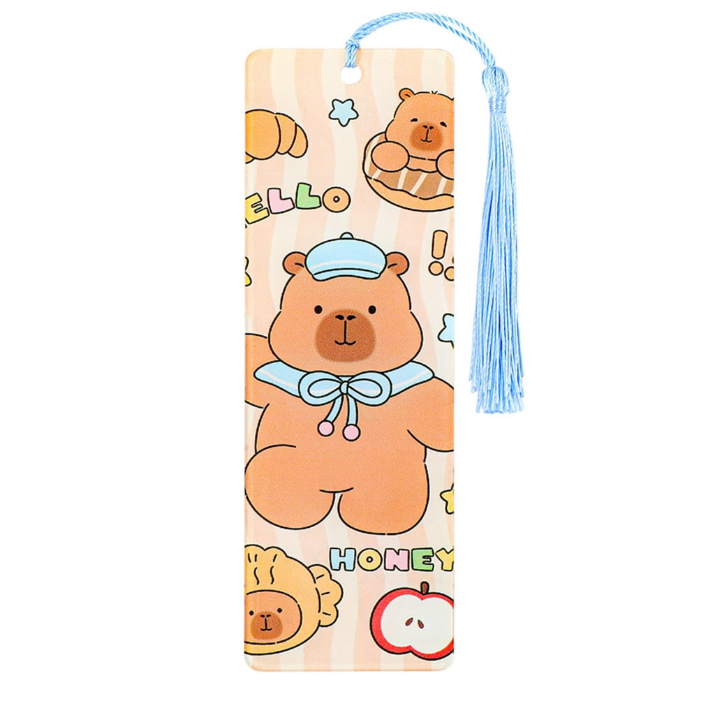 Cartoon Capybara Bookmarks with Tassels Acrylic Page Markers Lovely ...