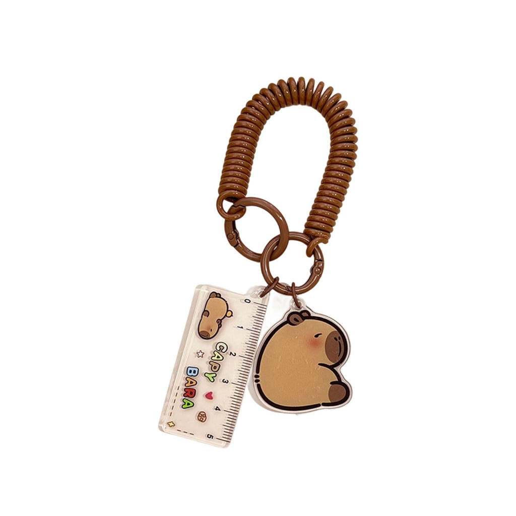 Cartoon Capybara Keyring Bag Charm Creative Small Ruler Keychain ...