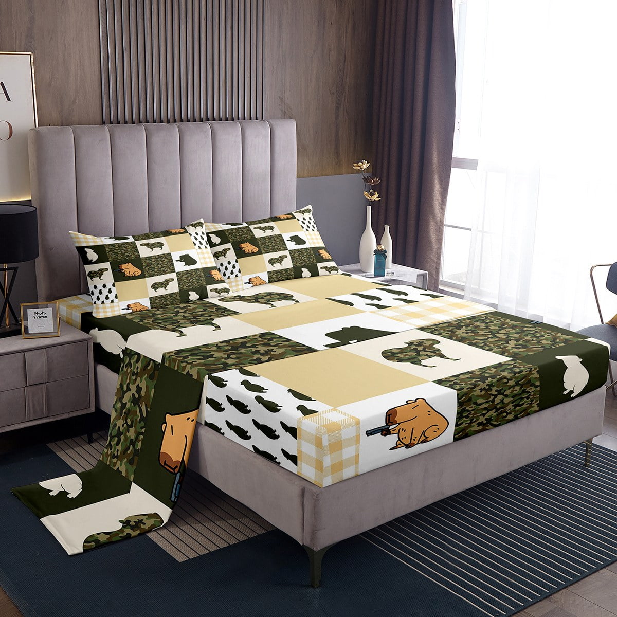 Cartoon Capybara Sheets Twin Size Teens Funny Rodent Animal Sheet Set ...