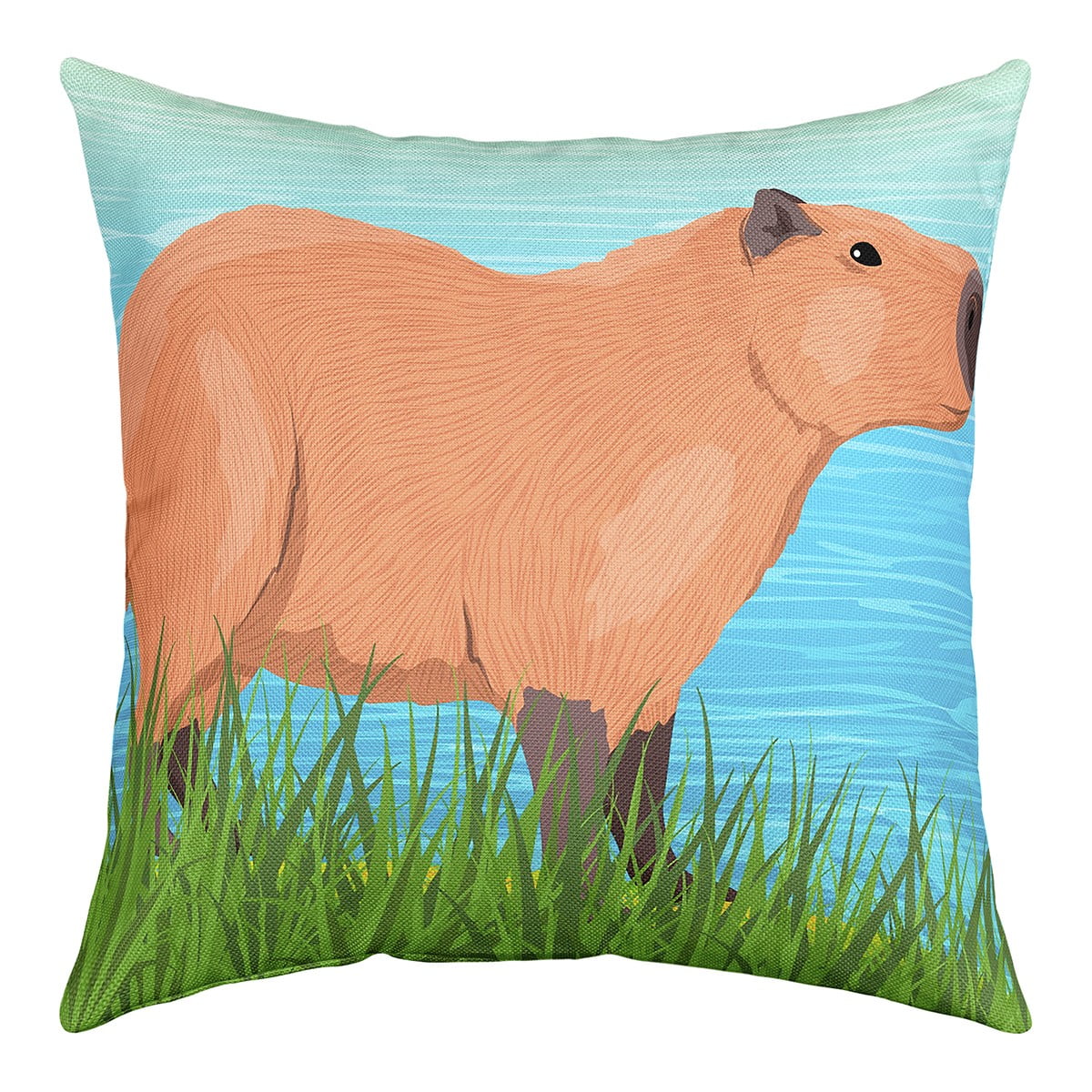 Cartoon Capybara Throw Pillow Cover 18x18 Inch,Kawaii Capybara Funny ...