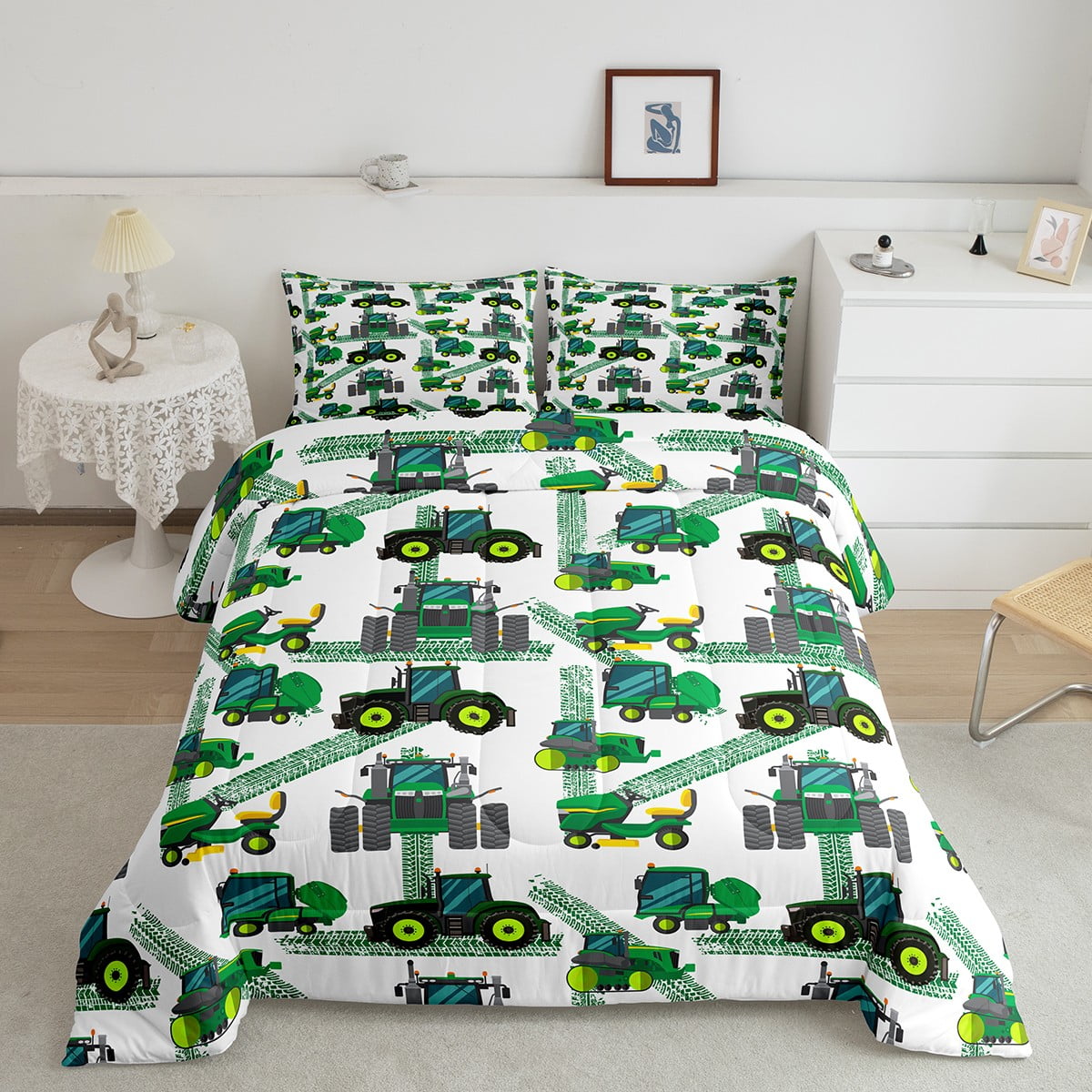 Cartoon Car Bedding Set,Equipment Trucks Comforter Set Full,Excavators ...
