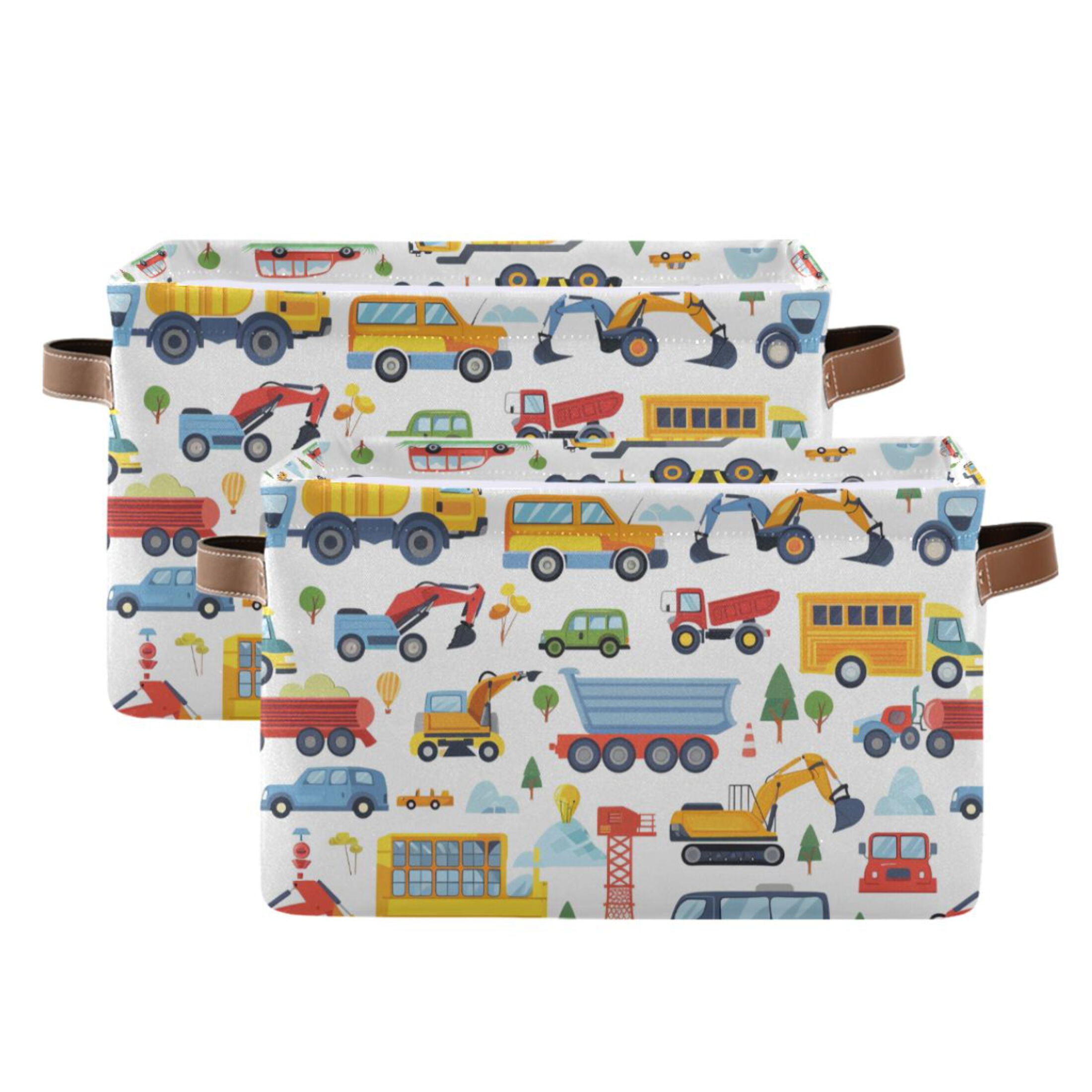 Cartoon Car Bus Truck Engineering Vehicle Storage Basket Large Foldable ...