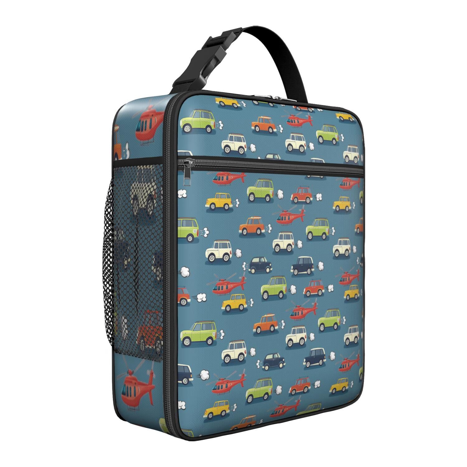 Cartoon Car Construction Vehicle Lunch Bag for s – Fire Truck Tractor ...