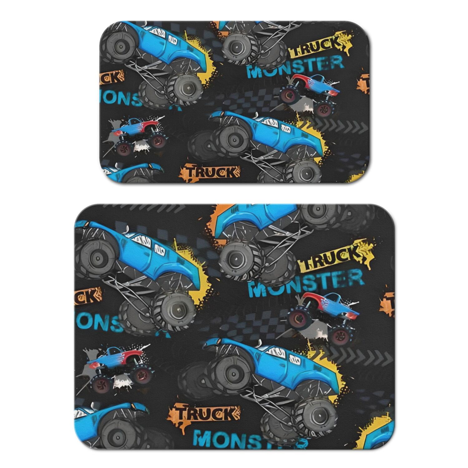 Cartoon Car Dish Drying Mat 18x24+19.5x12in, Cute Construction Vehicle ...