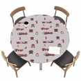 Cartoon Car Fitted Tablecloth with Elastic Edged, Round Table Cloth for ...