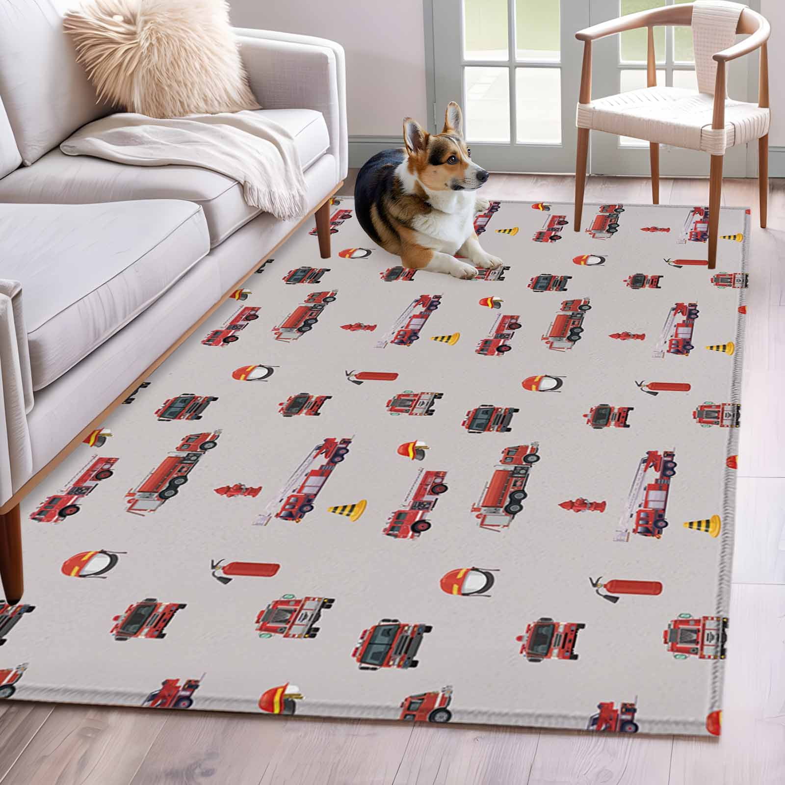 Cartoon Car Kitchen Runner Rug 2.7x5 Washable Runners for Hallway Non ...
