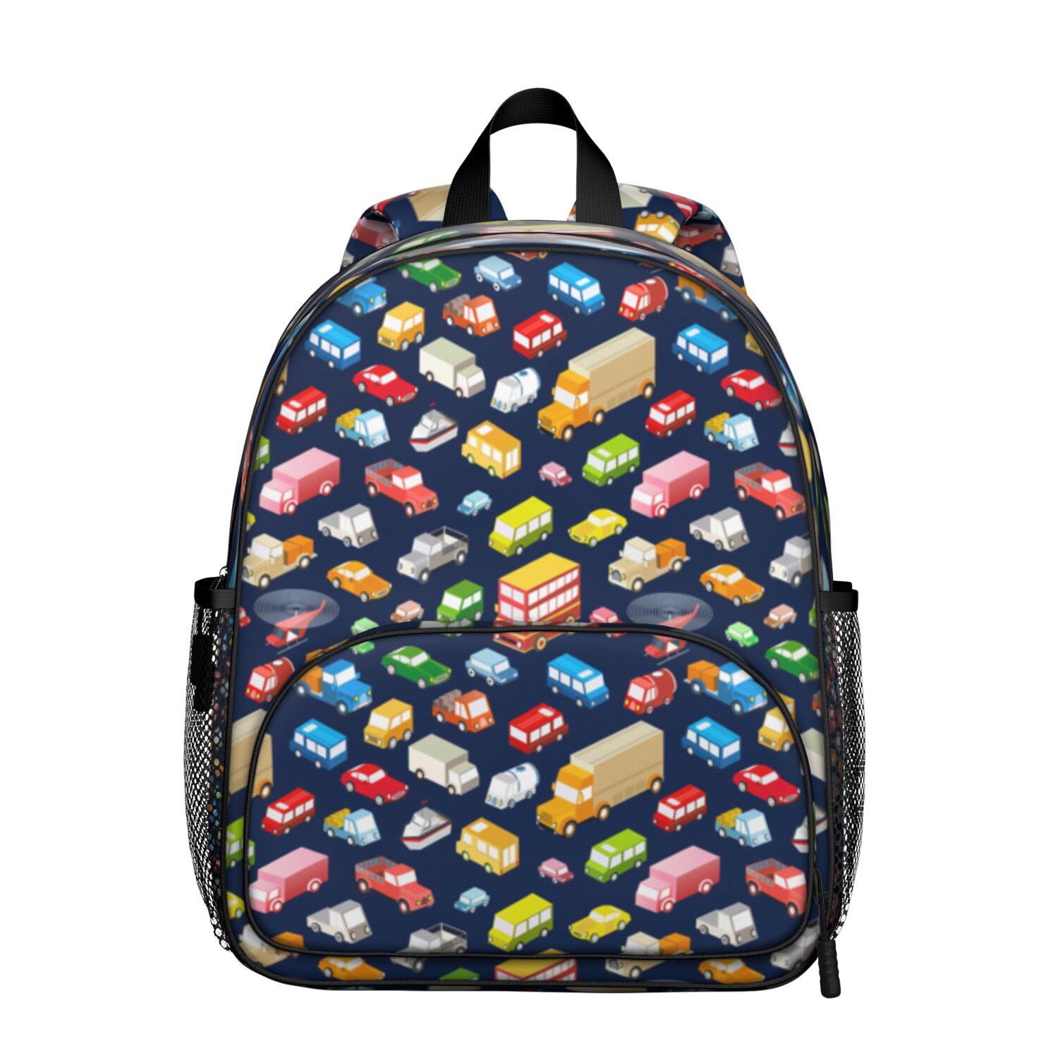 Cartoon Car School Backpack - Waterproof Ergonomic Backpack for ...