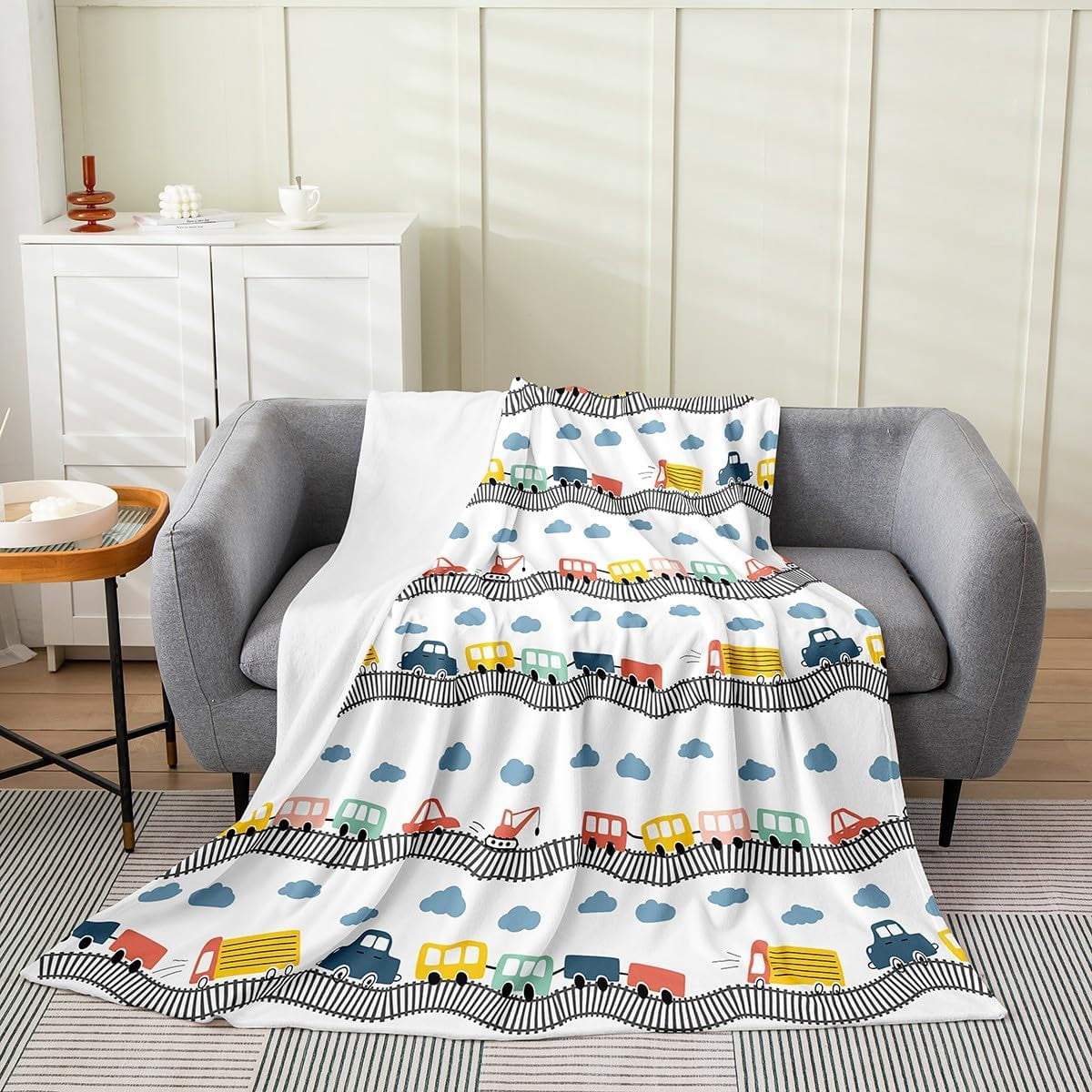 Cartoon Car All Season,Blanket Transport Vehicles Plush Throw Blanket ...