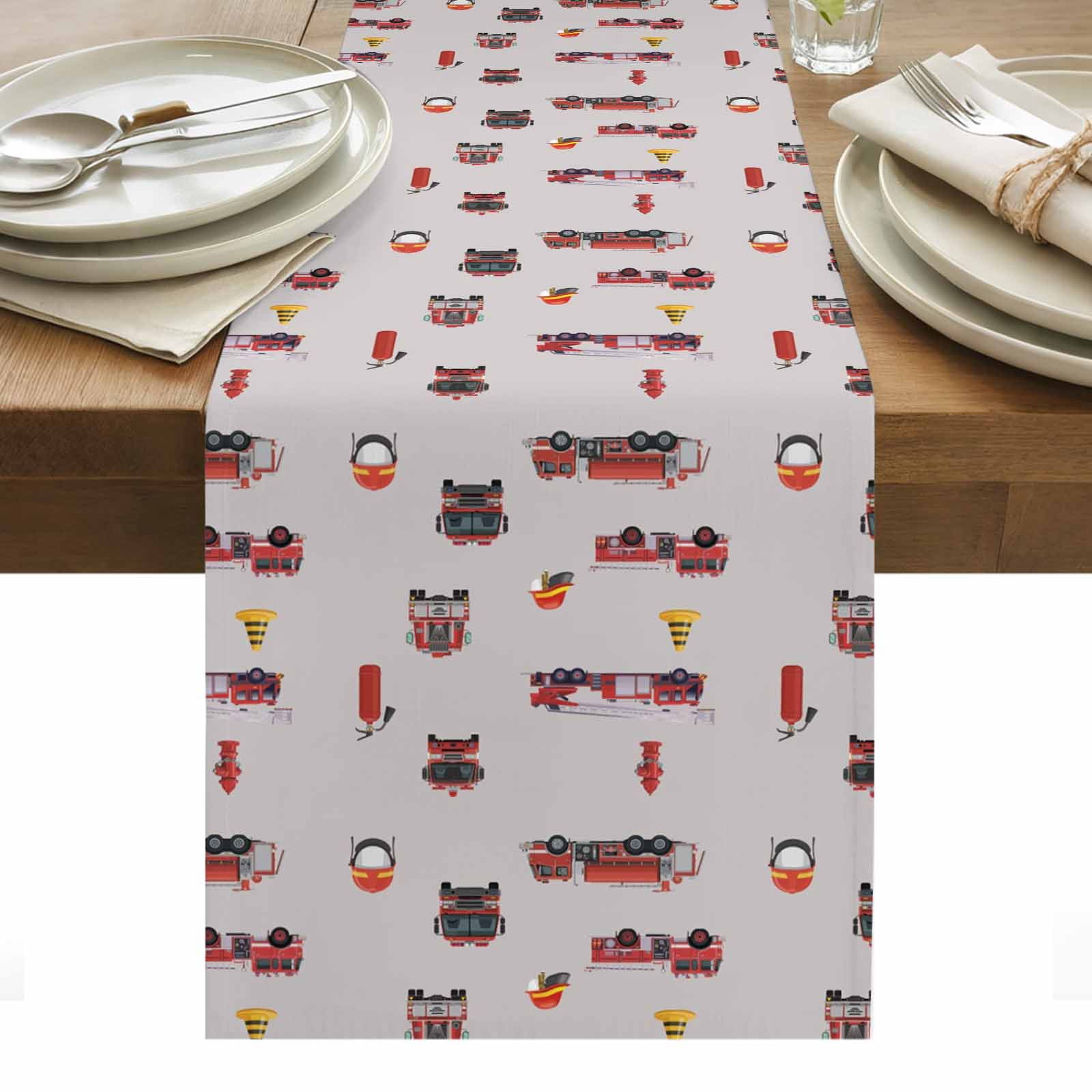 Cartoon Car Table Runner - 60 Inch Long, Kitchen Dining Table Runner ...