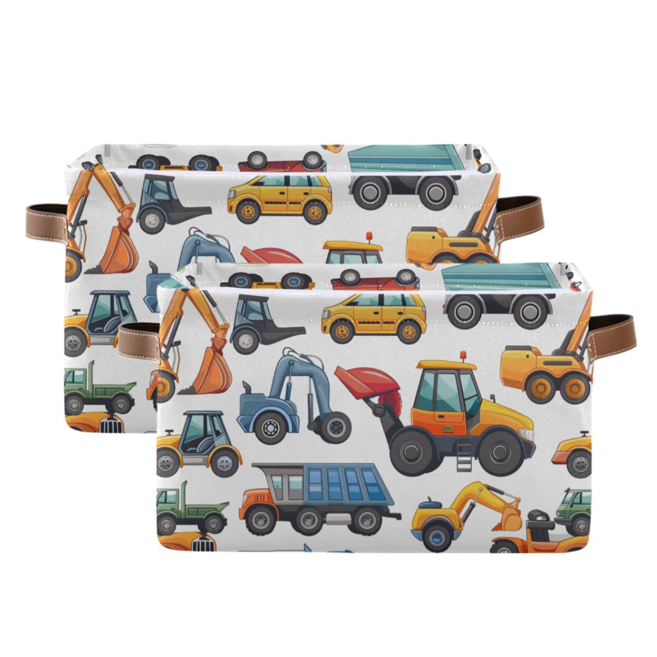 Cartoon Car Truck Engineering Excavator Storage Basket Large Foldable ...