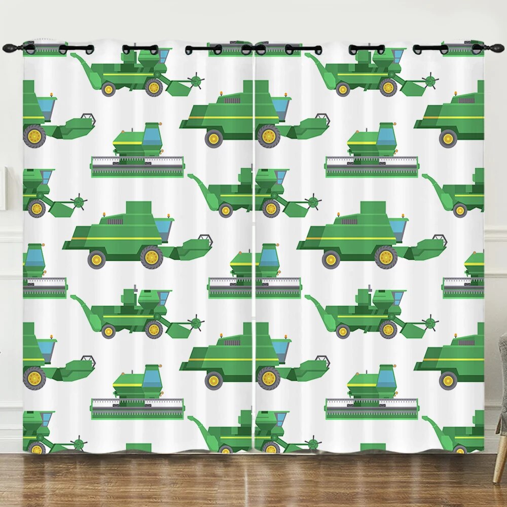 Cartoon Car Window Drapes Teens Cartoon Transportation Car Decor Window ...