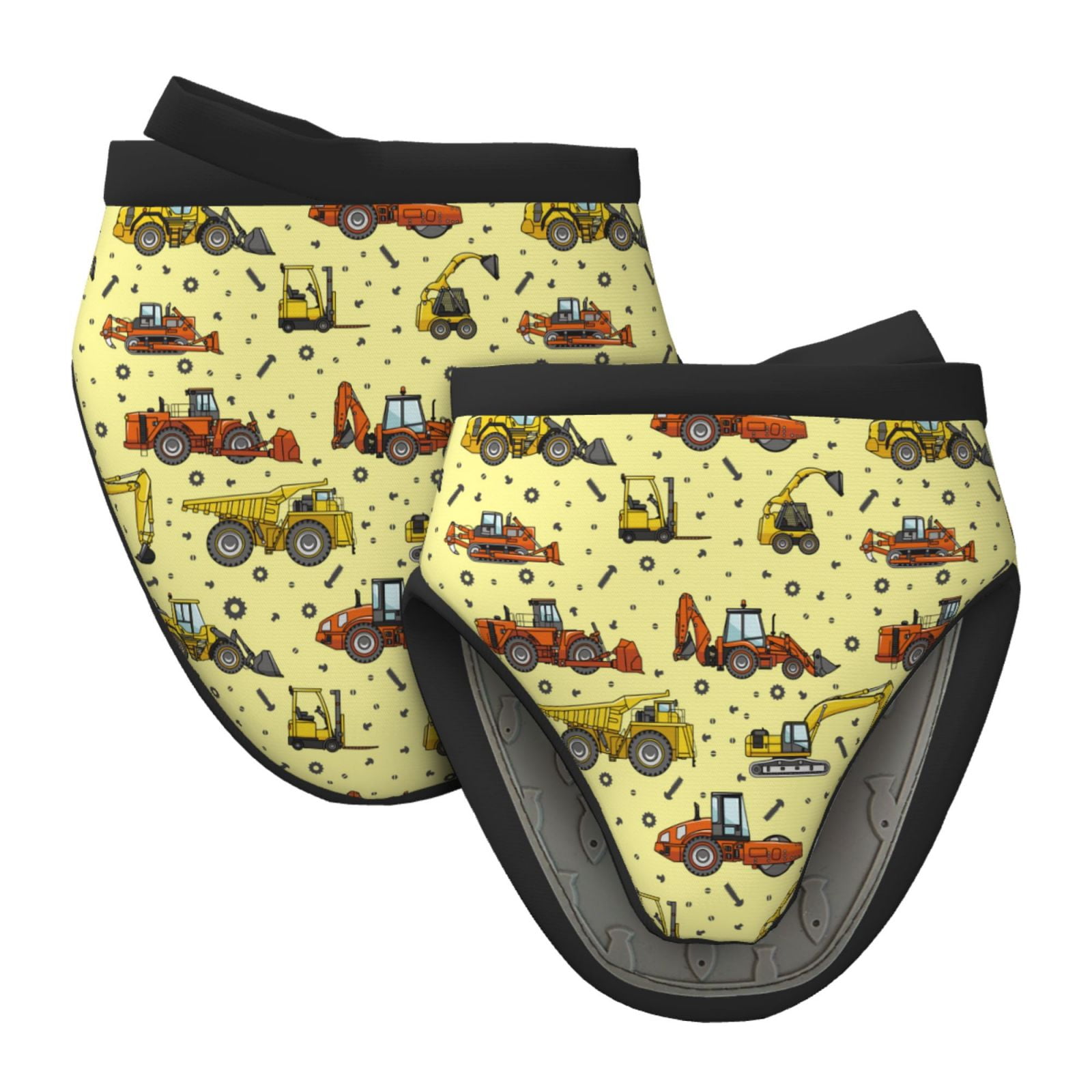 Cartoon Car Yellow Oven Mitts Heat Resistant - Soft Lining Silicone ...