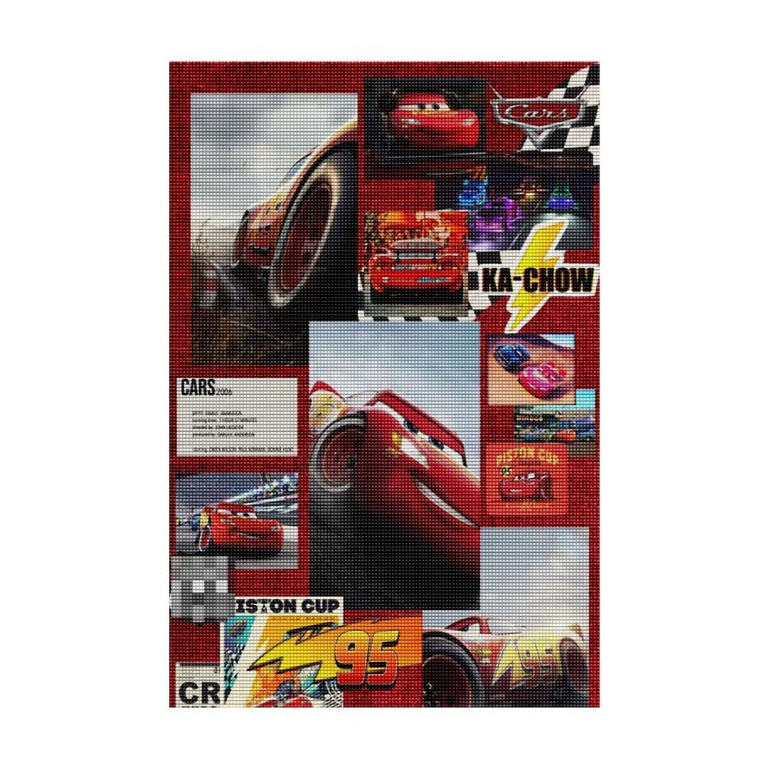 Cartoon Cars 5d Diamond Painting Kits 95 Red Lightning Competition ...