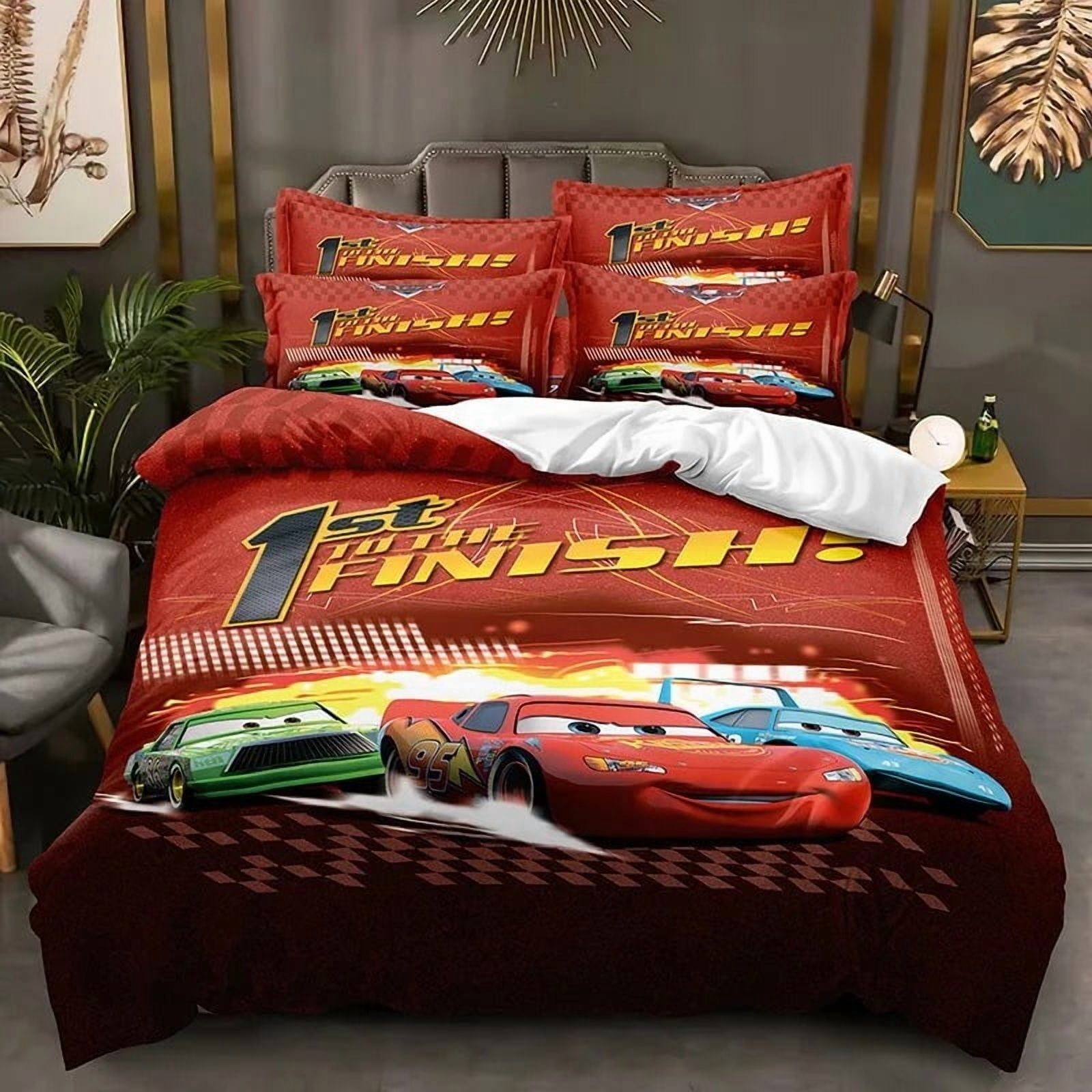 Cartoon Cars Bedding Set Lightning McQueen Duvet Cover Boy's Bedclothes ...