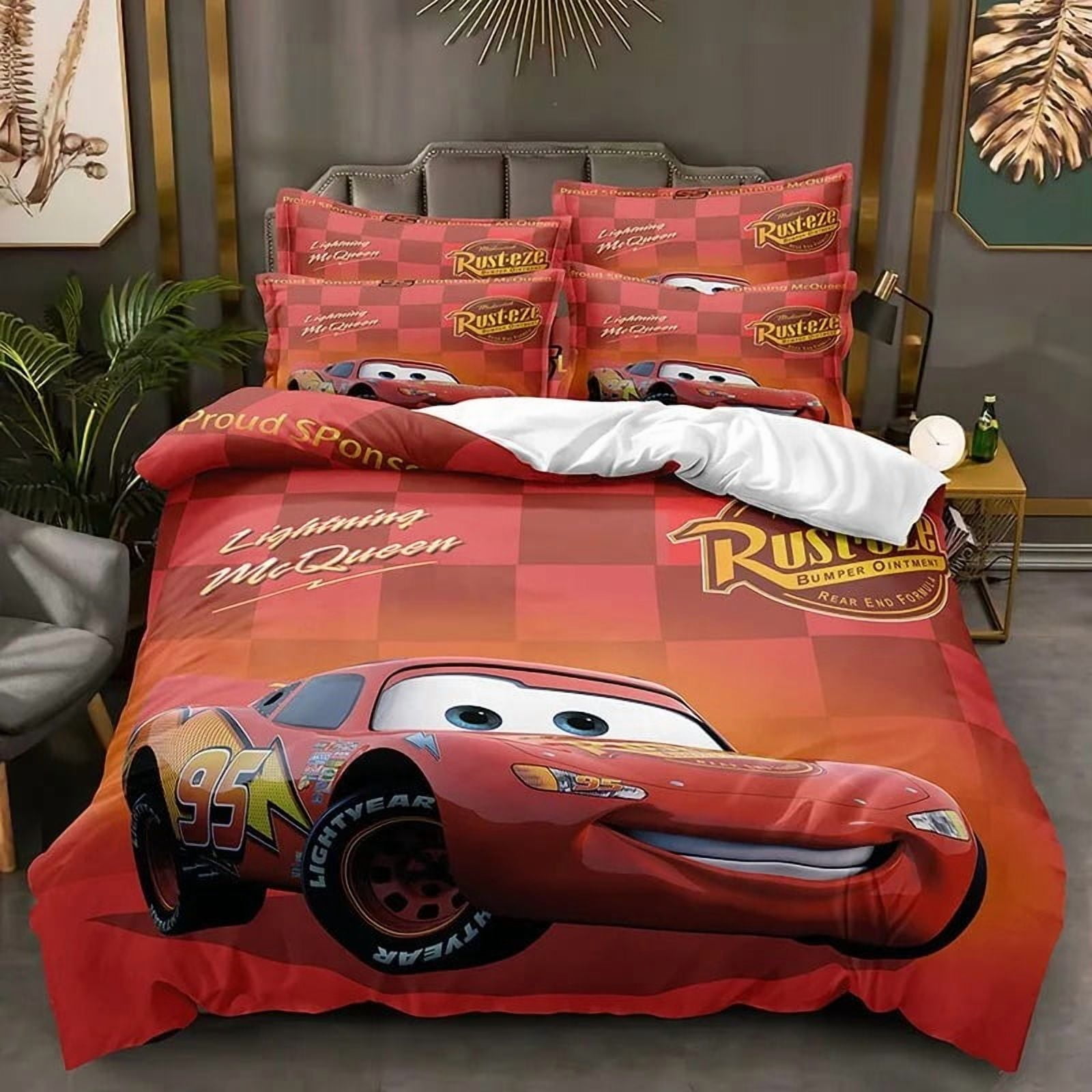 Cartoon Cars Bedding Set Lightning McQueen Duvet Cover Boy's Bedclothes ...