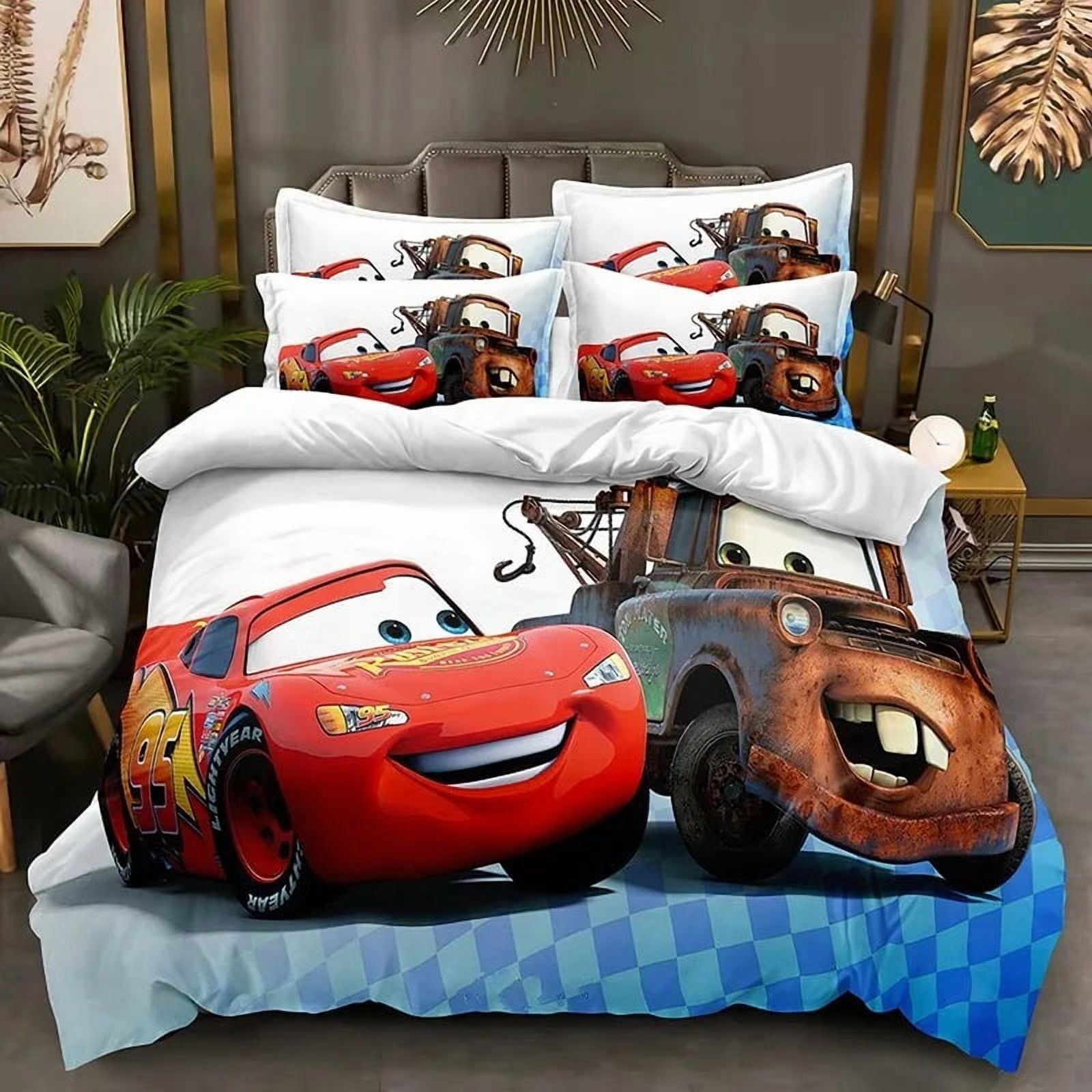 Cartoon Cars Bedding Set Lightning McQueen Duvet Cover Boy's Bedclothes ...