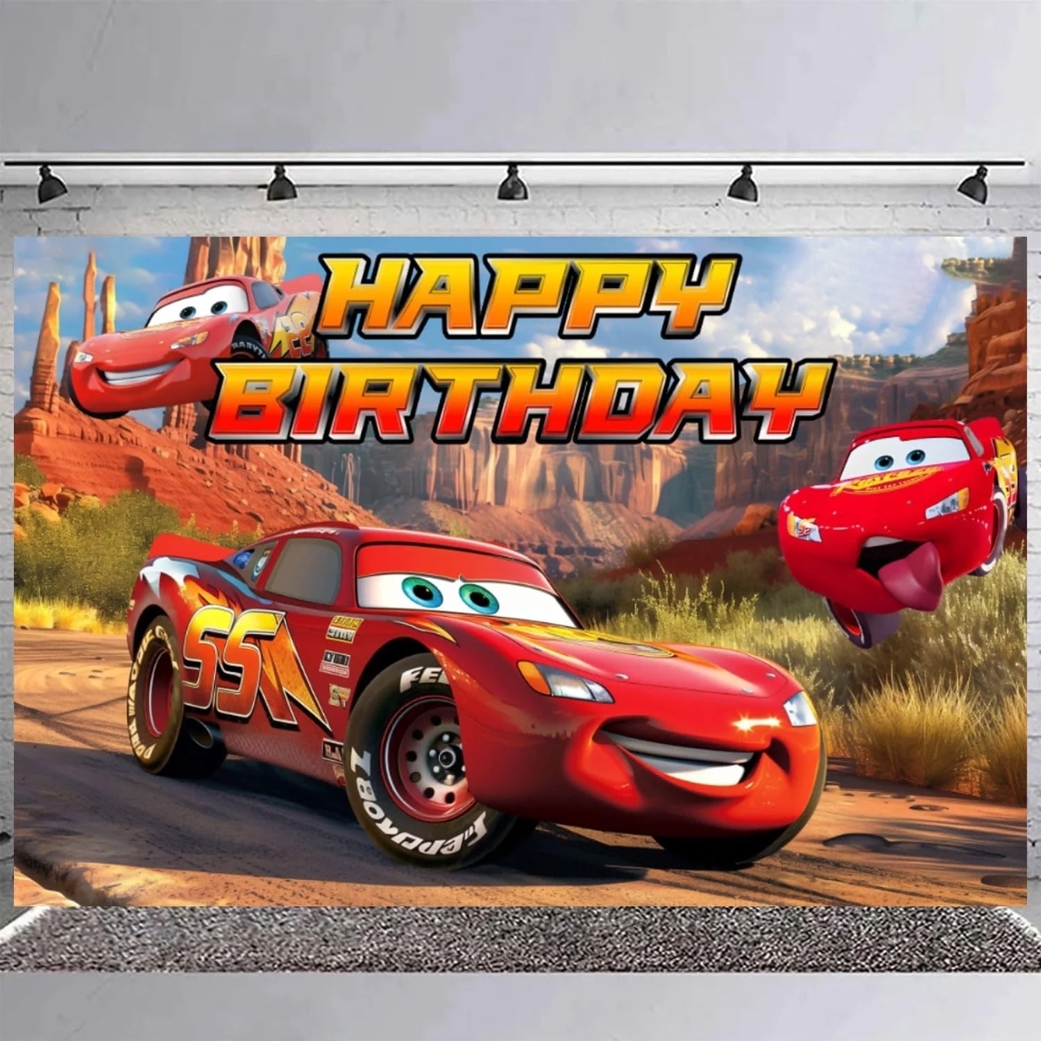 Cartoon Cars Birthday Party Backdrop Photo Background Decorations ...