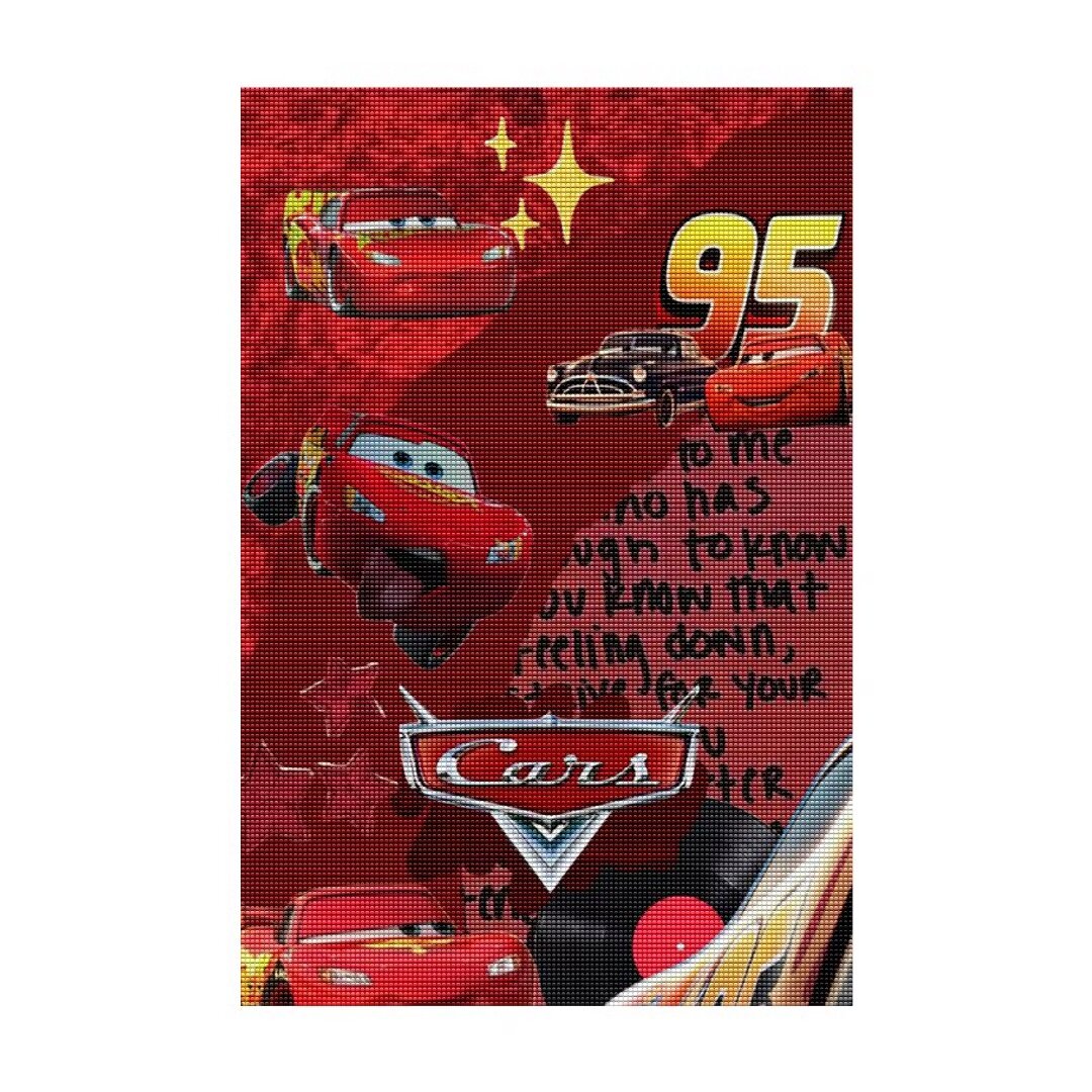 Cartoon Cars Competition 5d Diamond Painting Kits 95 Red Lightning Car ...