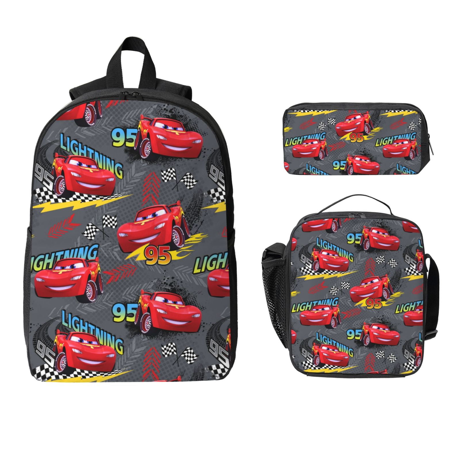 Cartoon Cars Lightning McQueen Backpack 17 Inches Large Capacity ...